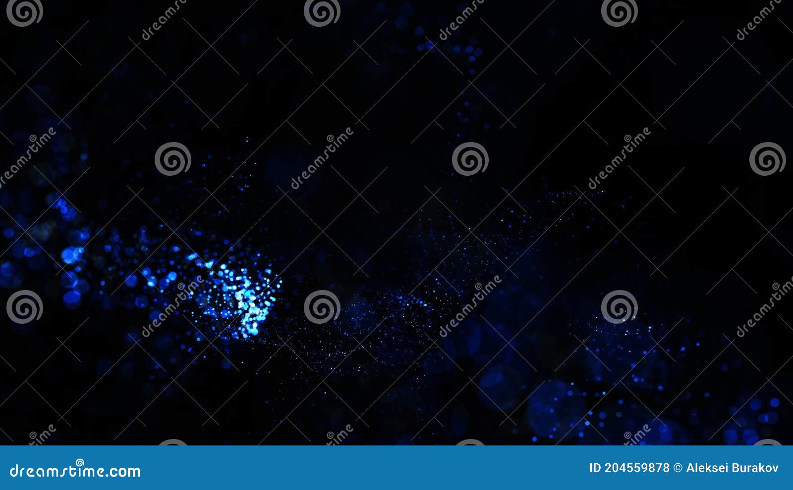 Blue Glowing Particles Circle in the Air. Abstract 4k Background with ...
