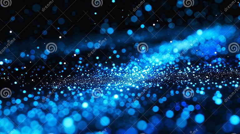 Blue Glowing Particles Scattered in a Gradient Pattern, Transitioning ...