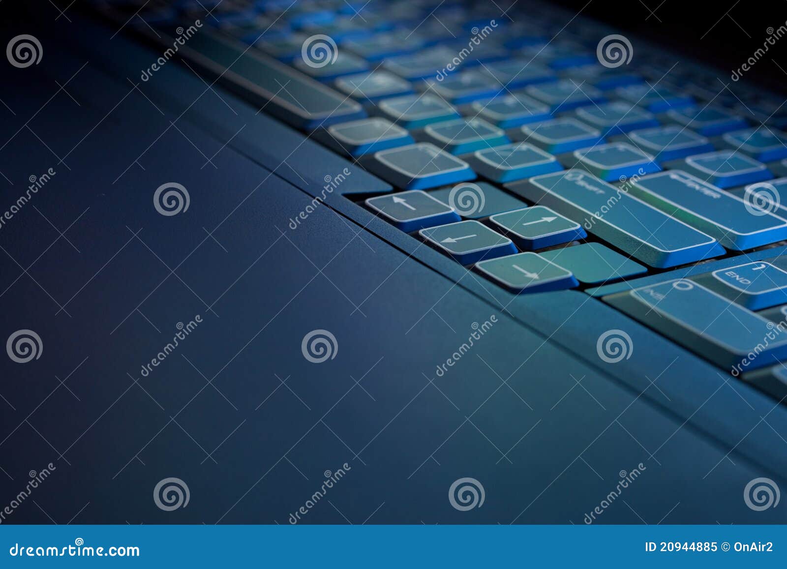 Blue Glowing PC Laptop Keyboard Stock Image - Image of high, technology ...