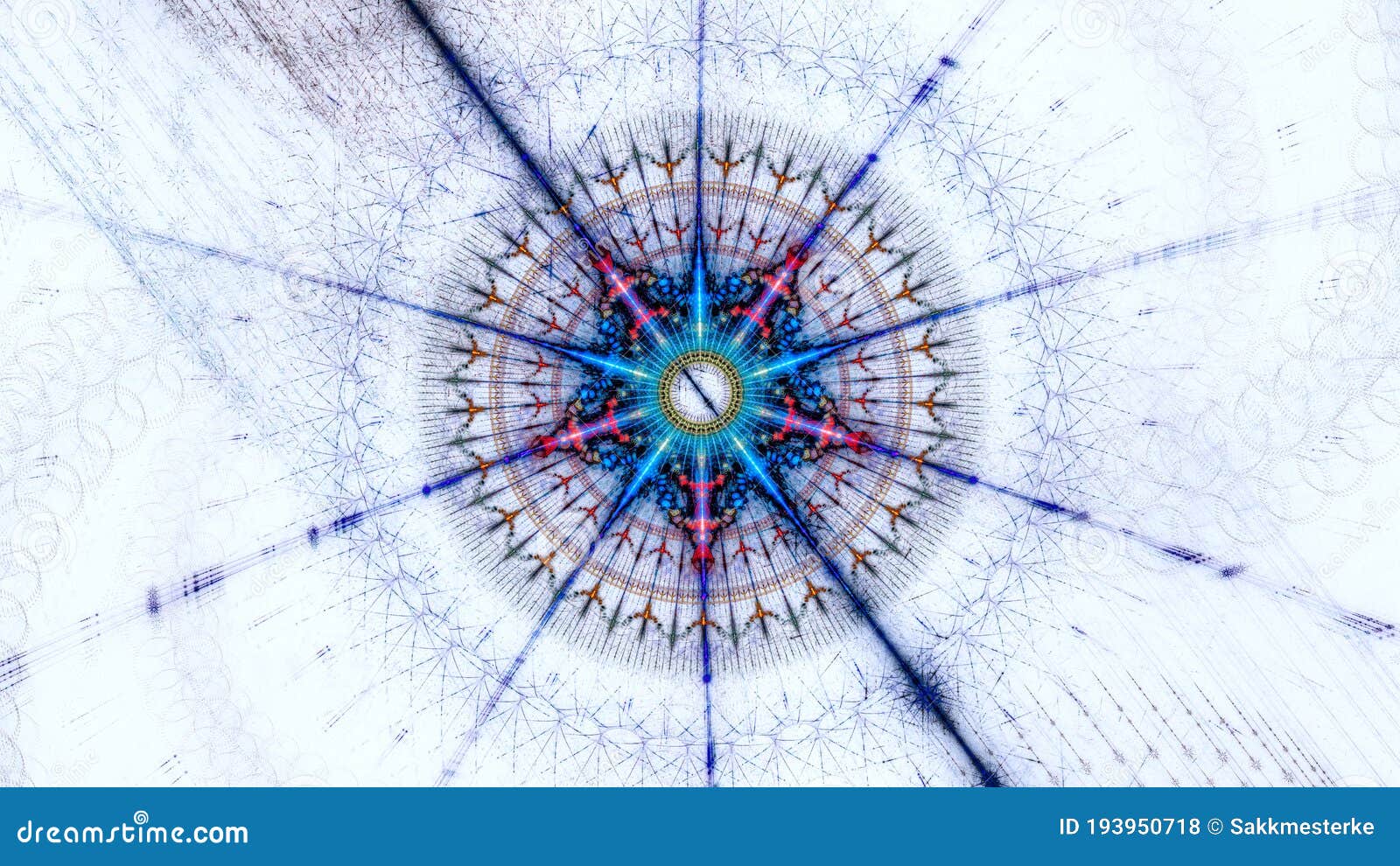 Blue Glowing Pentagonal Quantum Fractal Pattern Stock Illustration ...