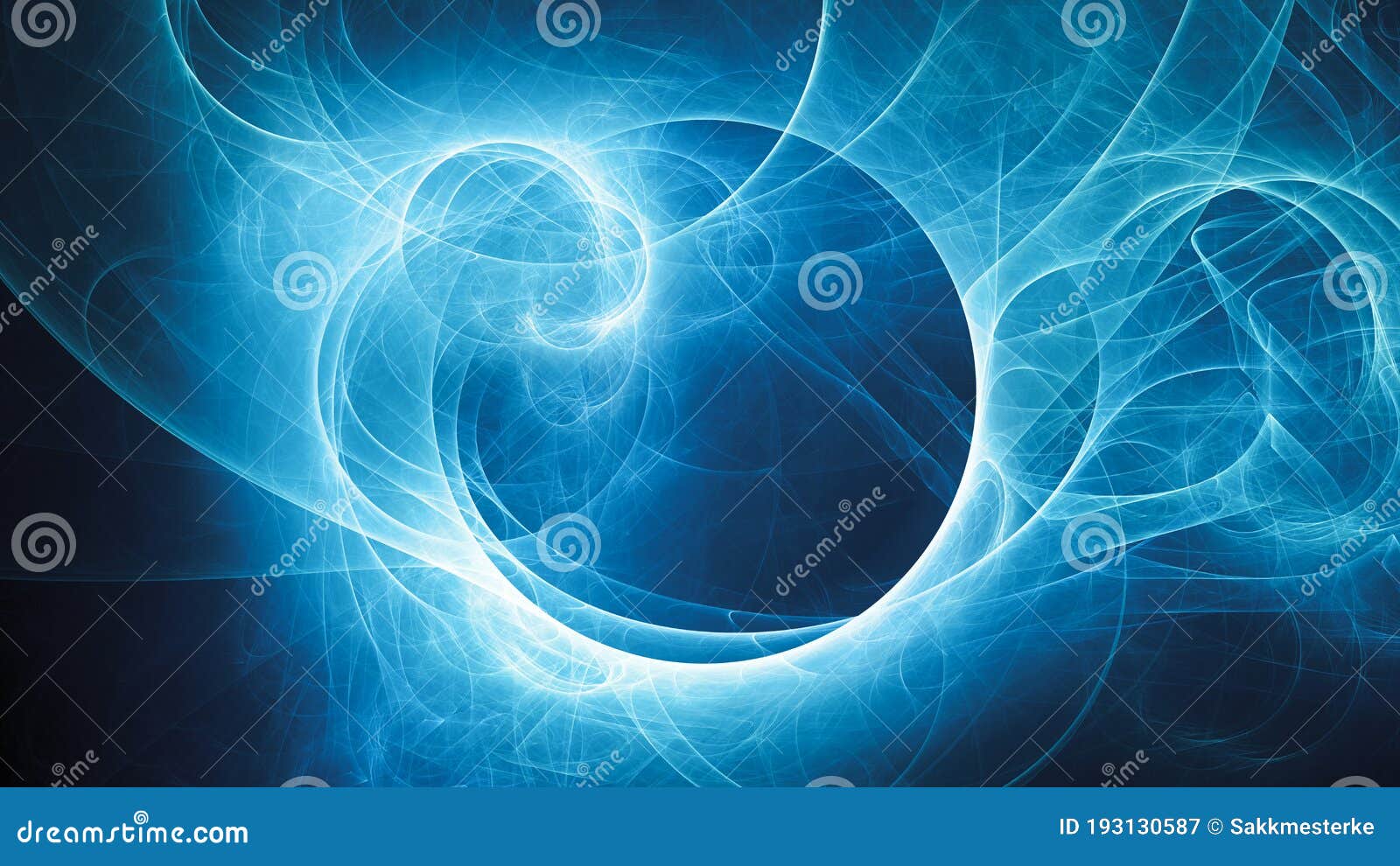 Blue Glowing Plasma Curves in Space Stock Illustration - Illustration ...