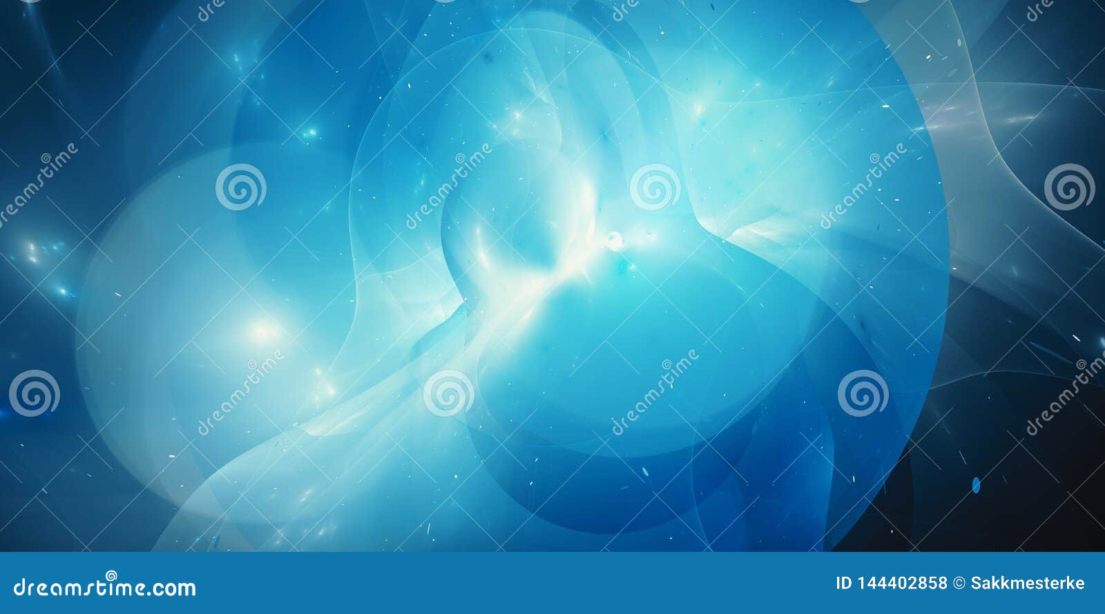 Blue Glowing Plasma Force Field in Space Abstract Background Stock ...