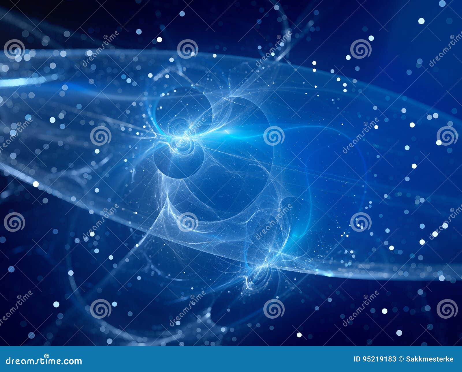 Blue Glowing Plasma Force Fields in Space Stock Illustration ...
