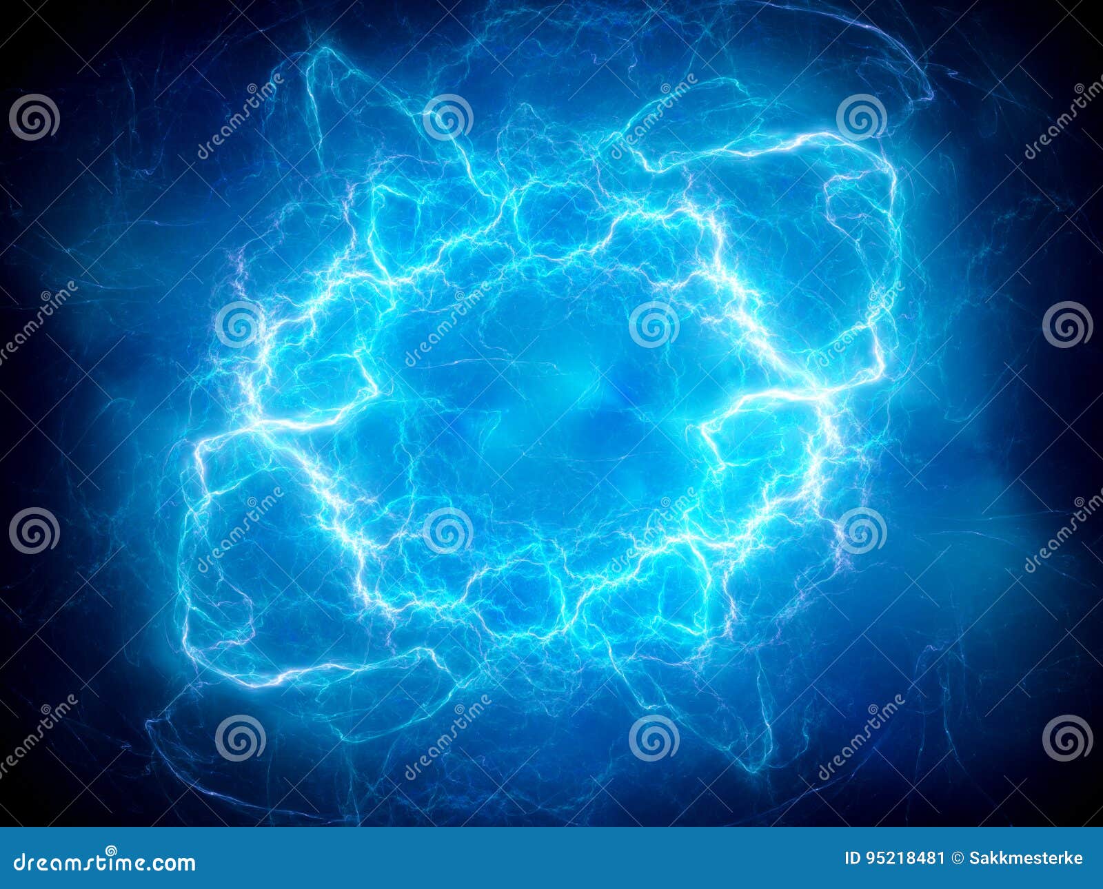 Blue Glowing Plasma Lightning Stock Illustration - Illustration of cold ...