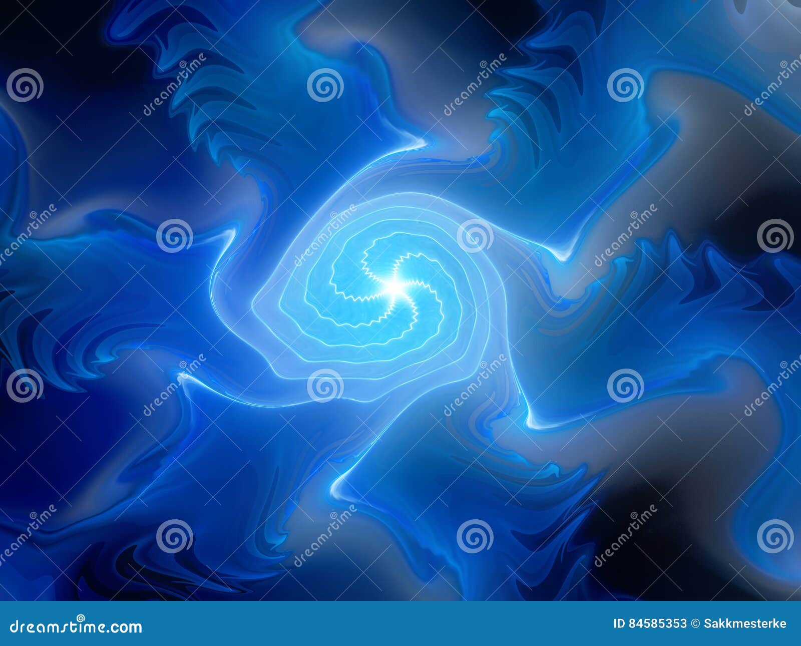 Blue Glowing Plasma Spiral Spin in Space Stock Illustration ...