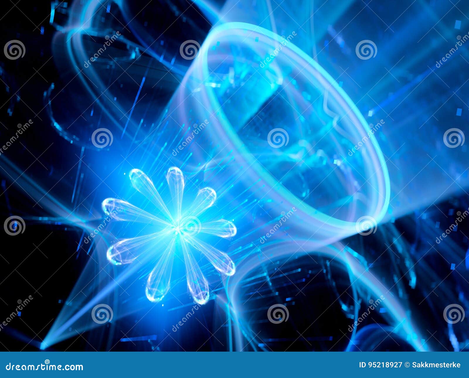 Blue Glowing Quantum Computer Stock Illustration - Illustration of ...
