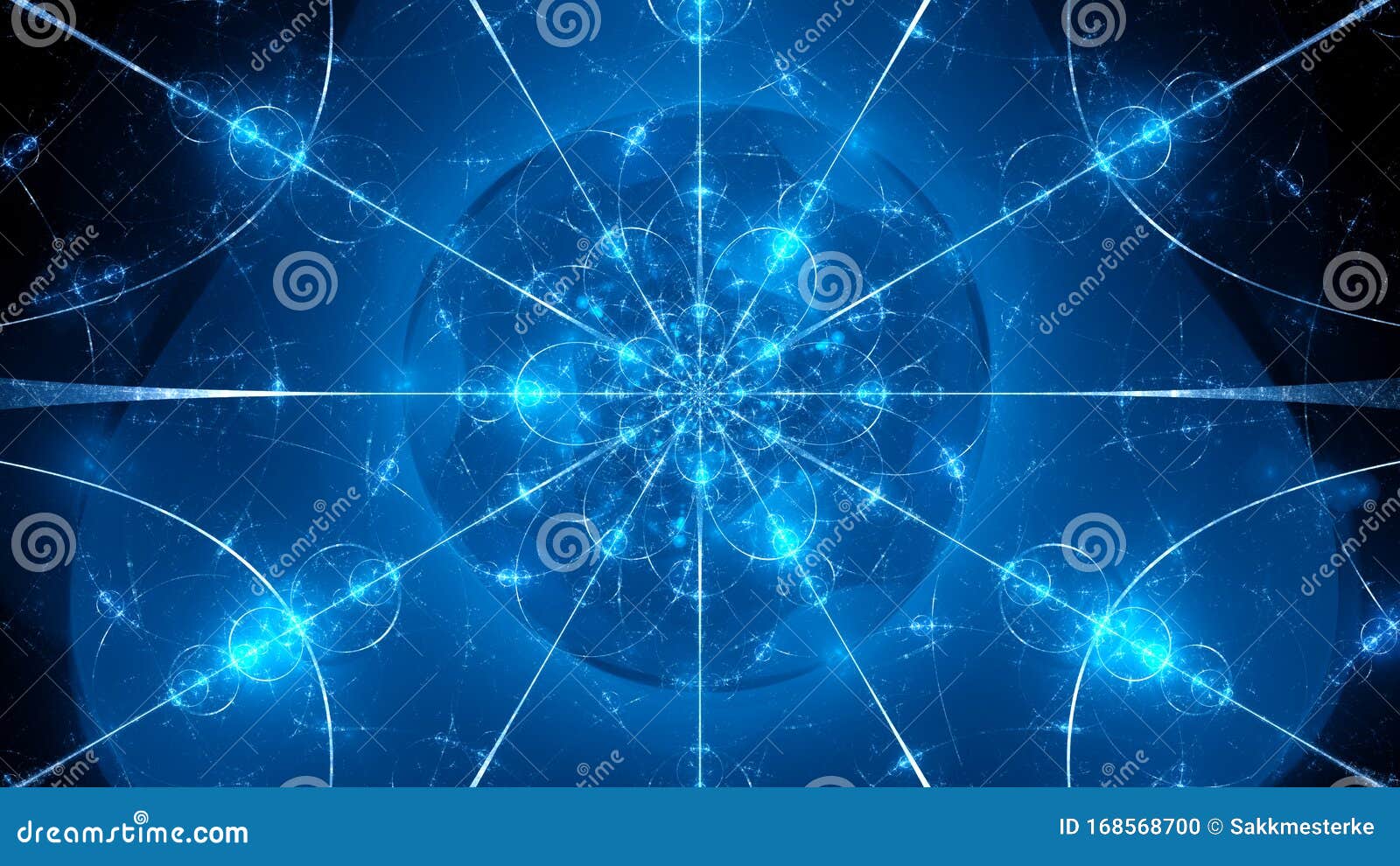 Blue Glowing Quantum Model Abstract Background Stock Illustration ...