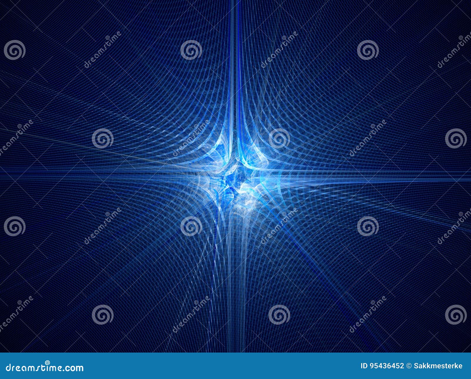 Blue Glowing Quantum Particle with Wave Attribution Stock Illustration ...