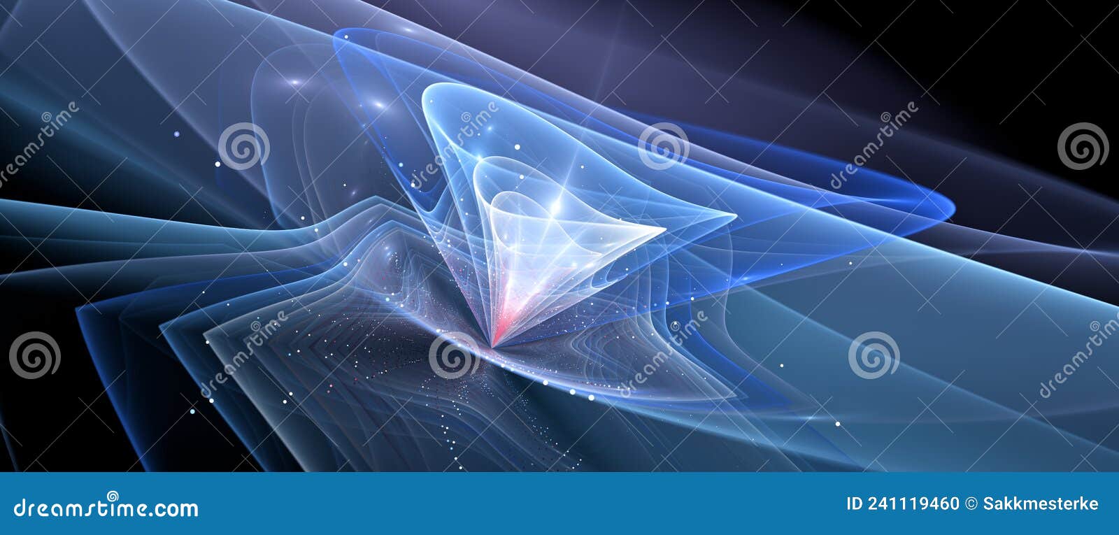 Blue Glowing Qubit Abstract Widescreen Background Stock Illustration ...