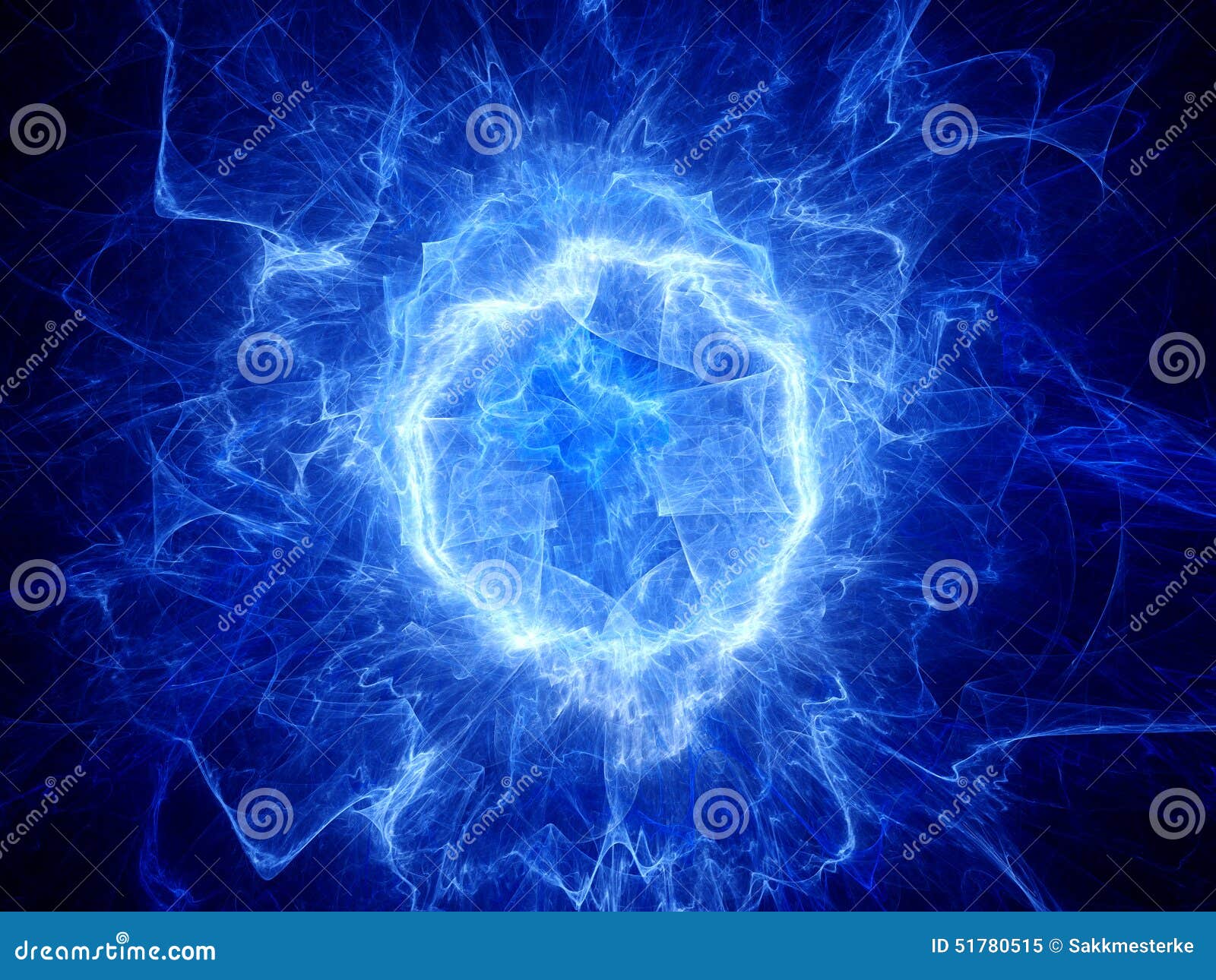 Blue Glowing Round Shape Energy Field Stock Illustration - Illustration ...