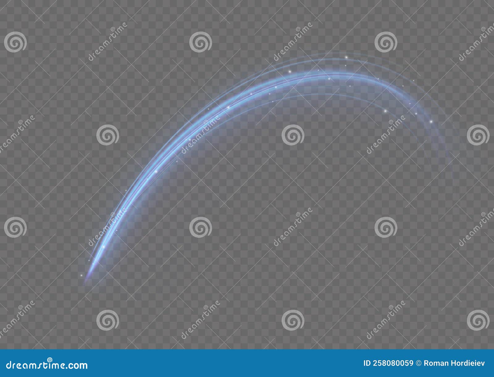 Blue Light Trail, Wave Speed, Trace Line Twirl Stock Vector ...