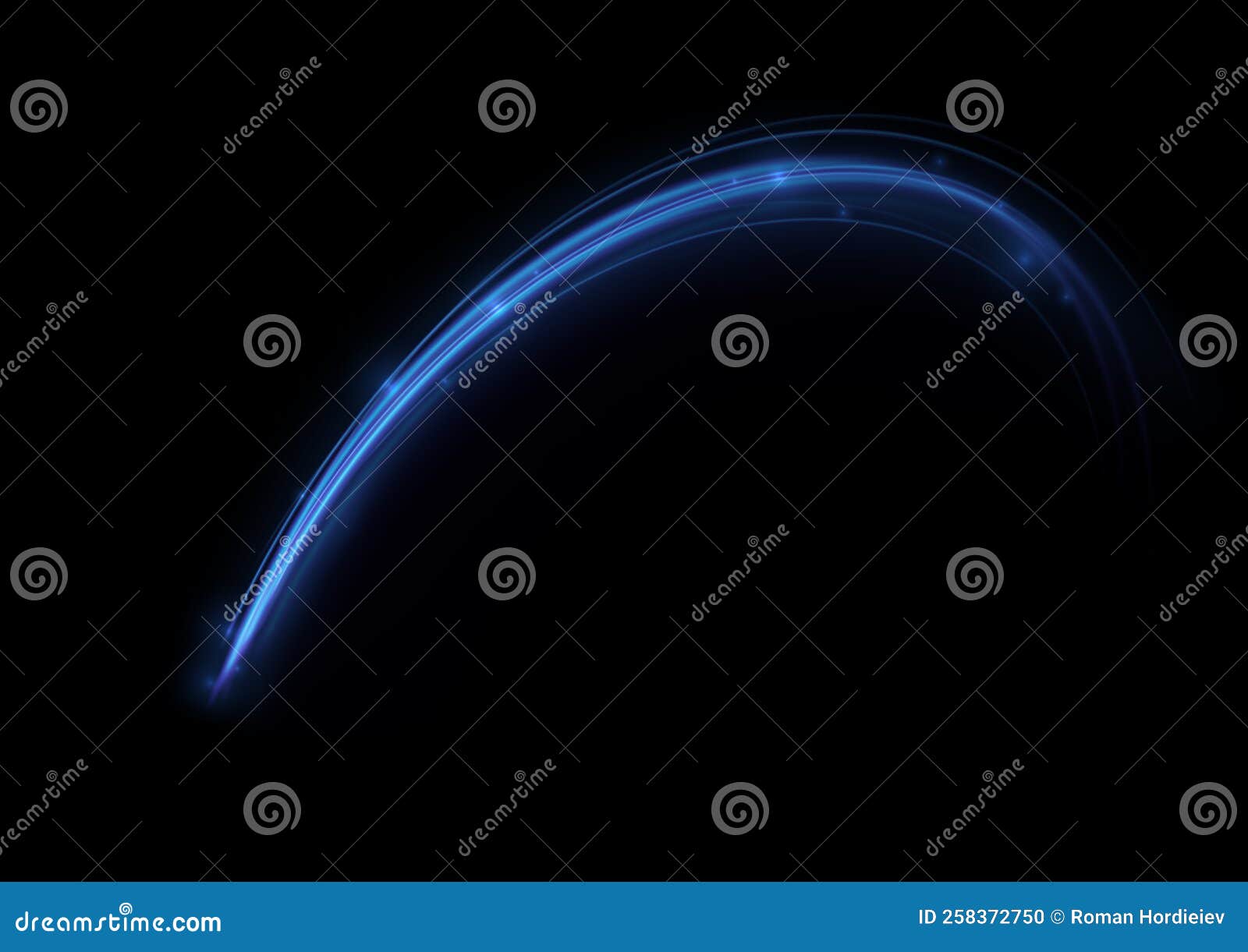Blue Light Trail, Wave Speed, Trace Line Twirl Stock Vector ...
