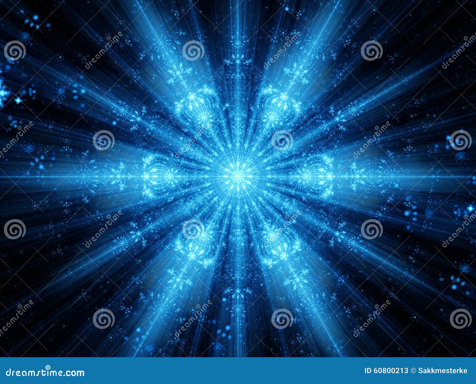 Blue Glowing Snowflake Fractal Stock Illustration - Illustration of ...