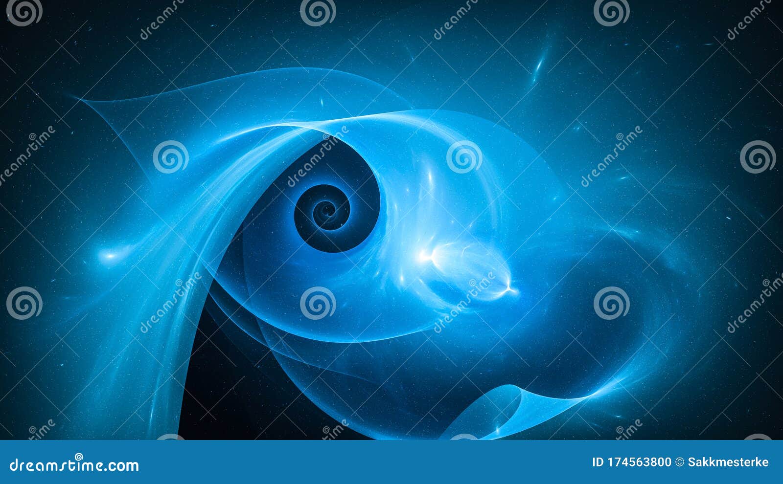 Blue Glowing Space and Time Singularity Abstract Background Stock ...