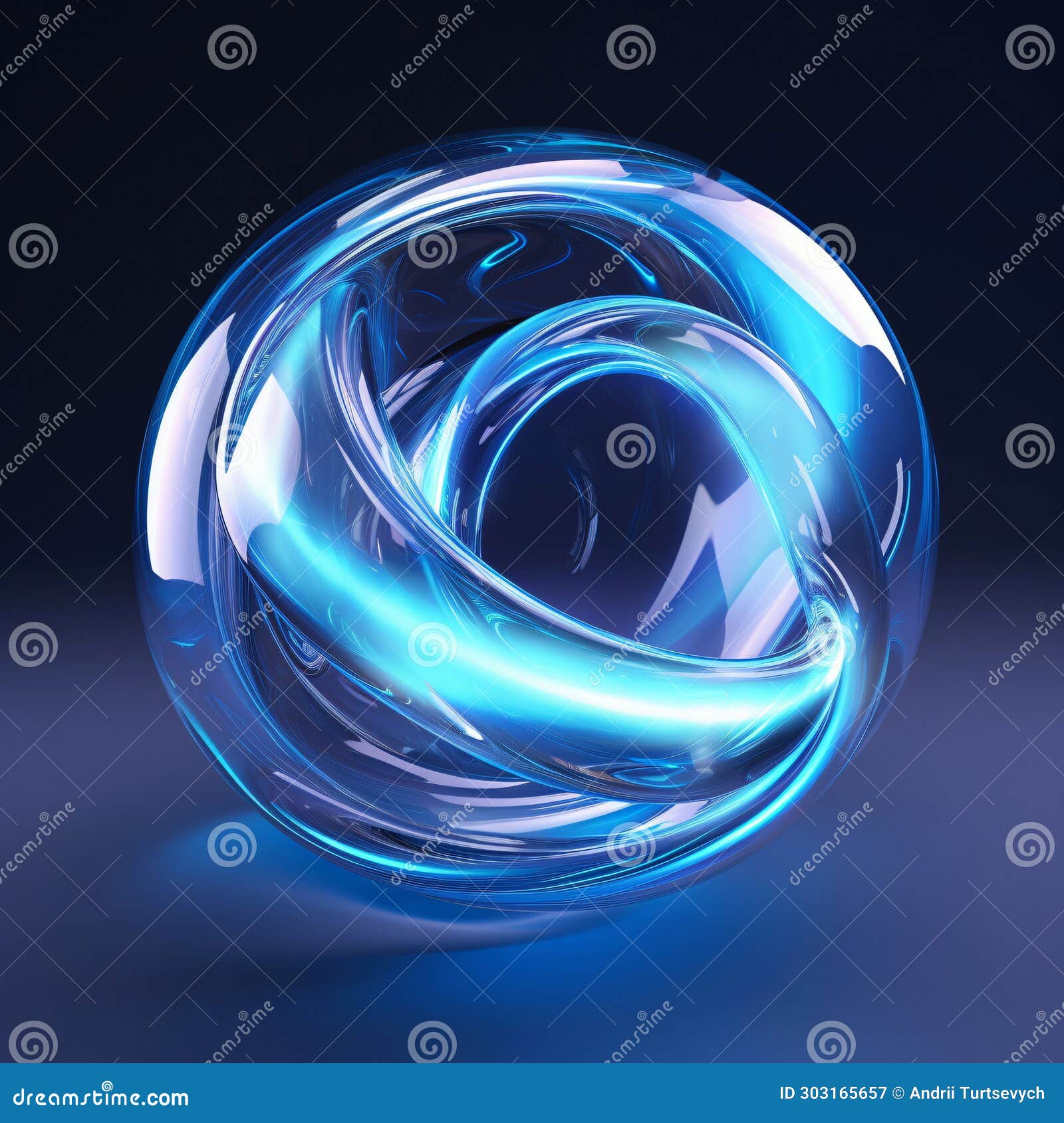 Blue Glowing Sphere in Dark Background, AI Generated Stock Image ...