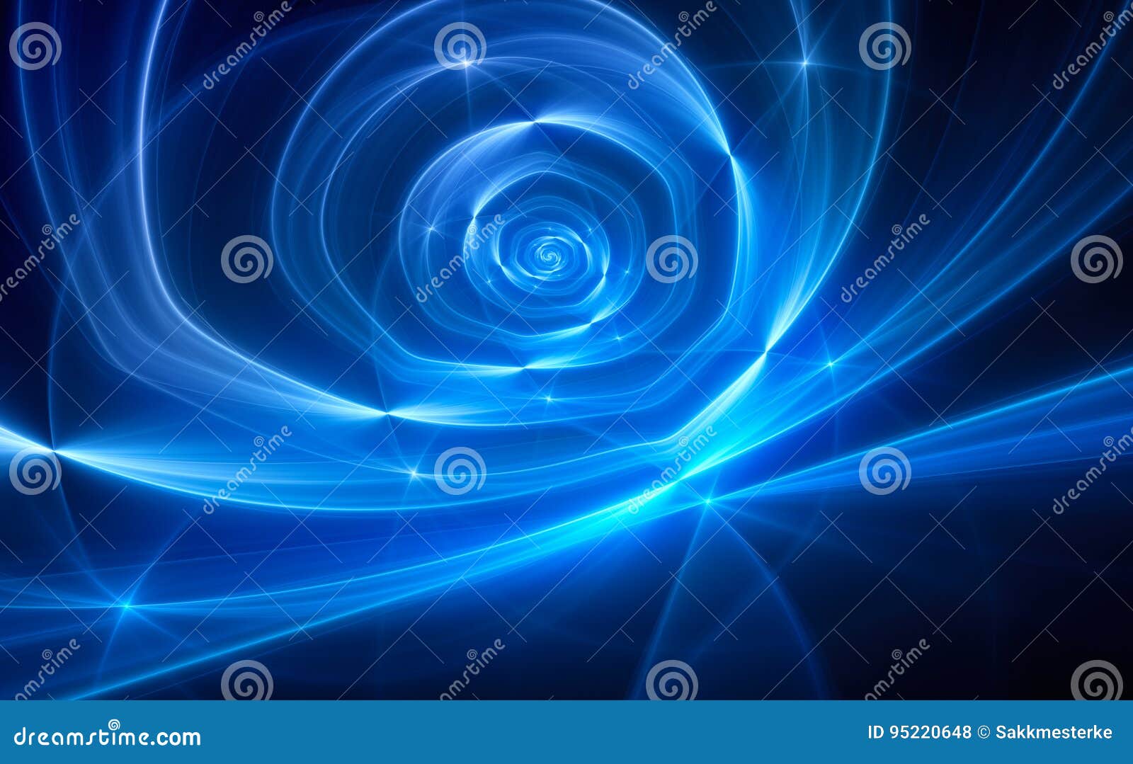 Blue Glowing Spiral Flow in Space Stock Illustration - Illustration of ...