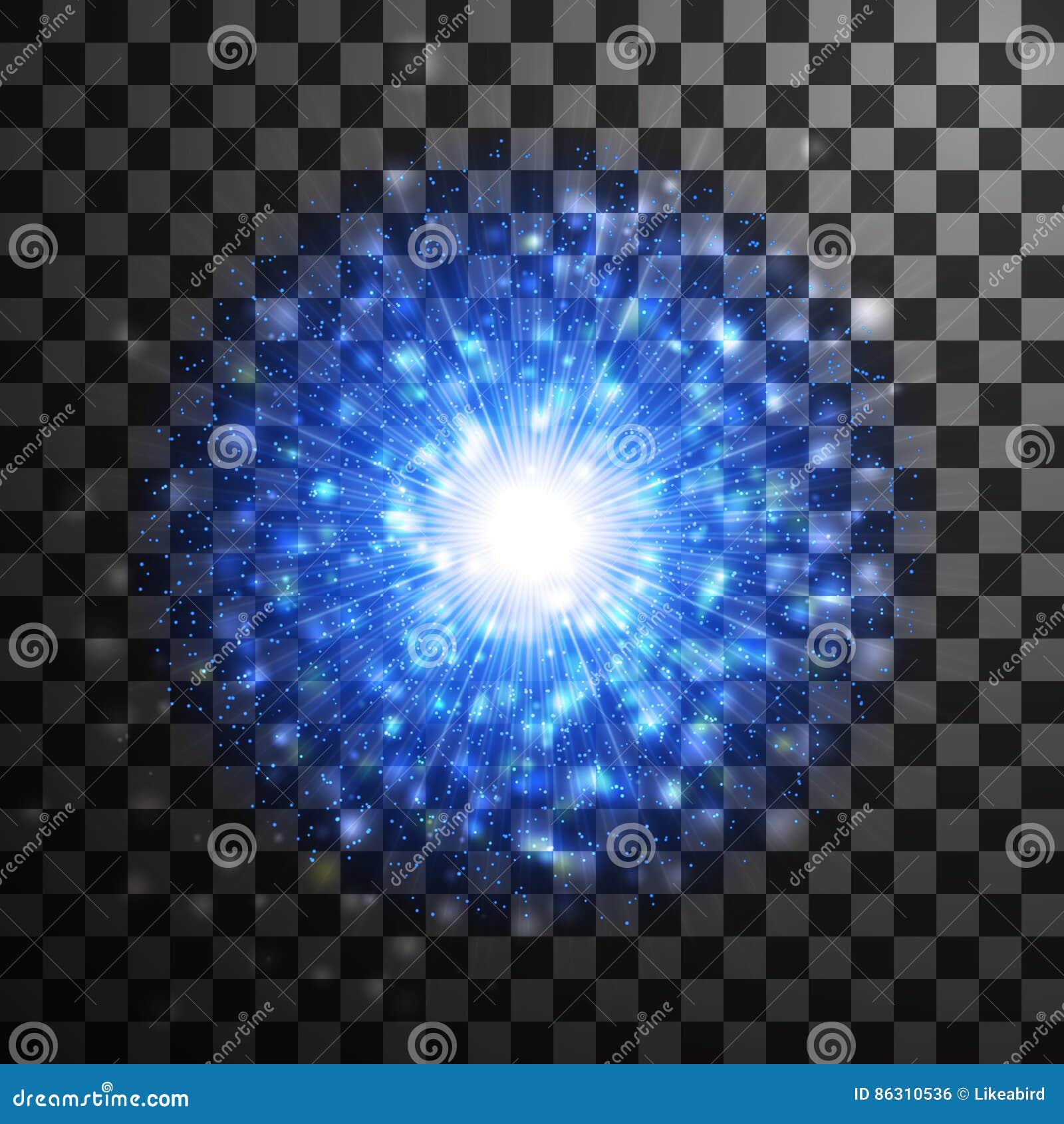 Blue Glowing Star Light Glitter Effect. Magic Glow Sparkling Tex Stock ...