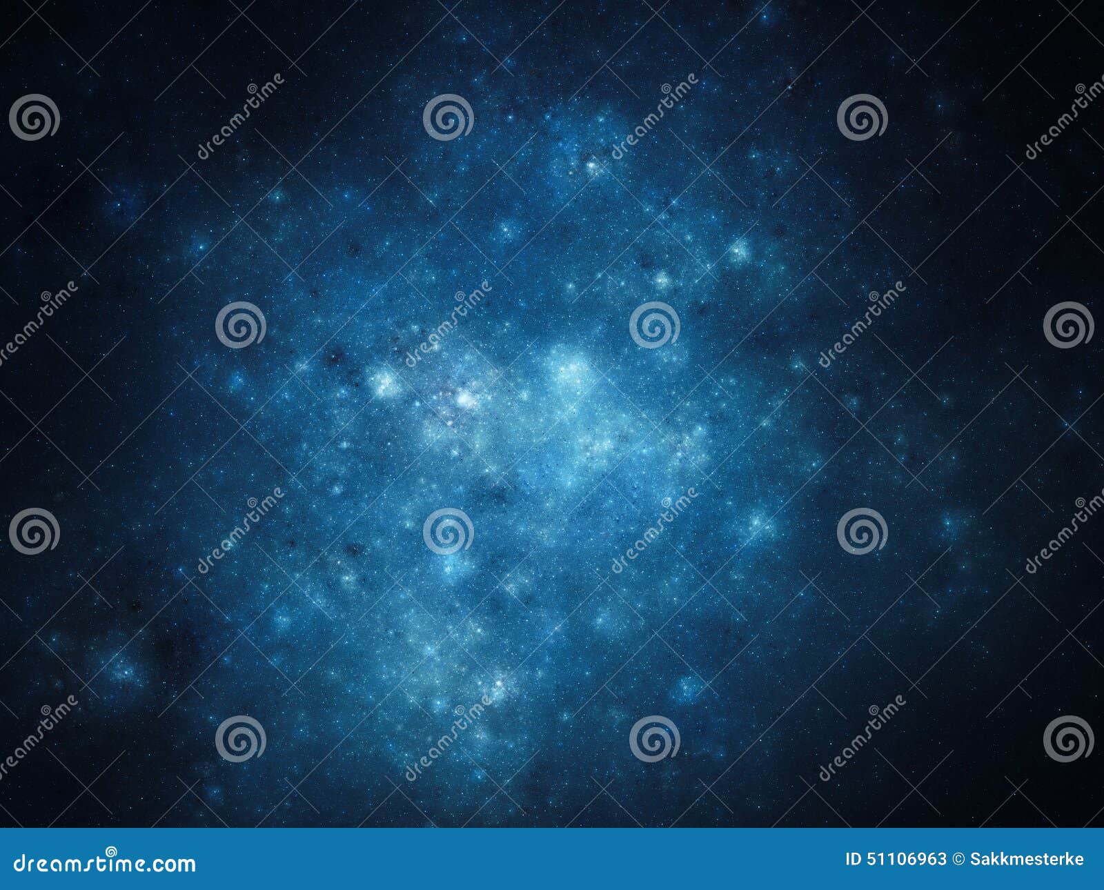 Blue Glowing Starfield in Nebula Stock Illustration - Illustration of ...