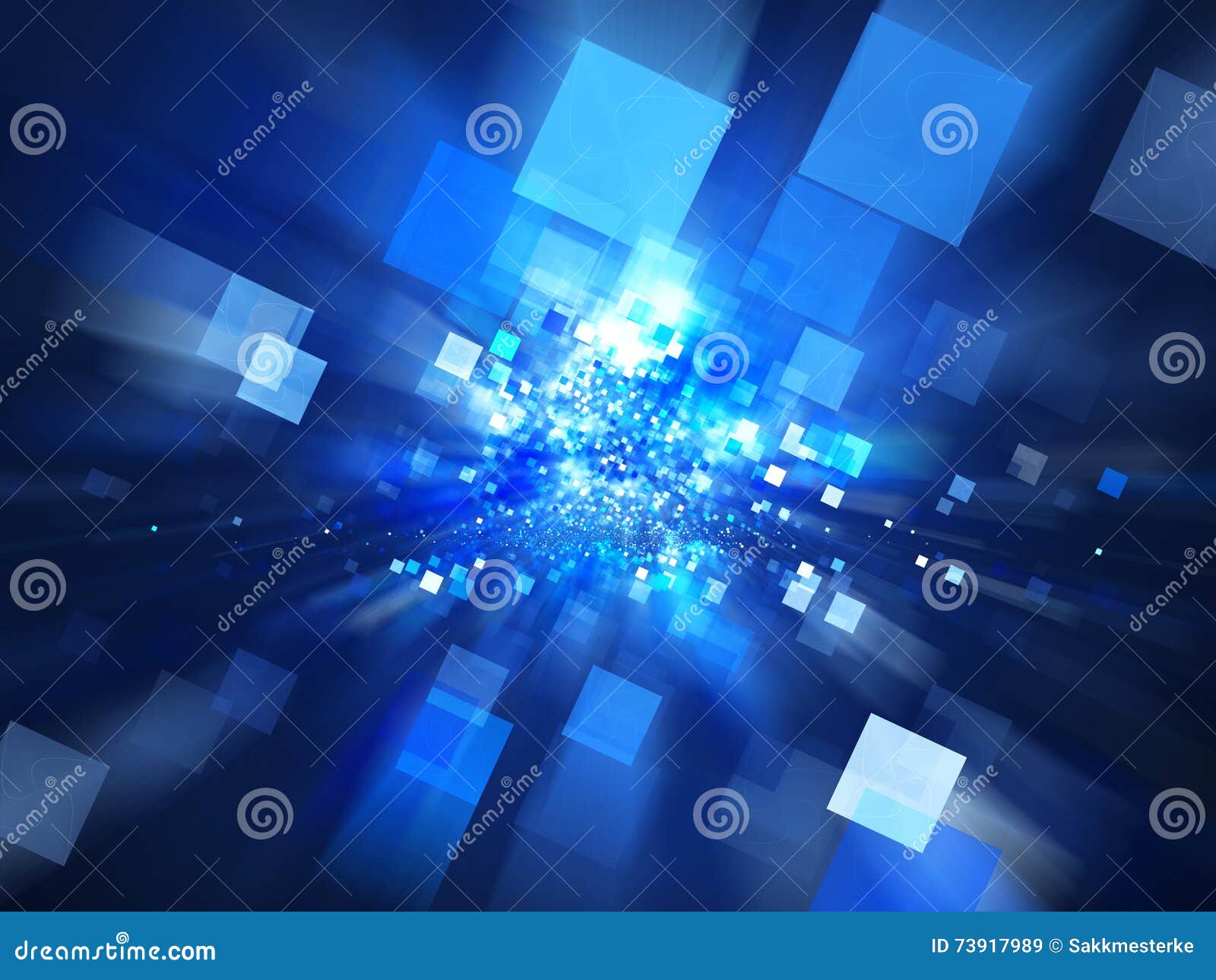 Blue Glowing Technology Explosion with Squares Stock Illustration ... Blue Glowing Technology Explosion with Squares Stock Illustration ...