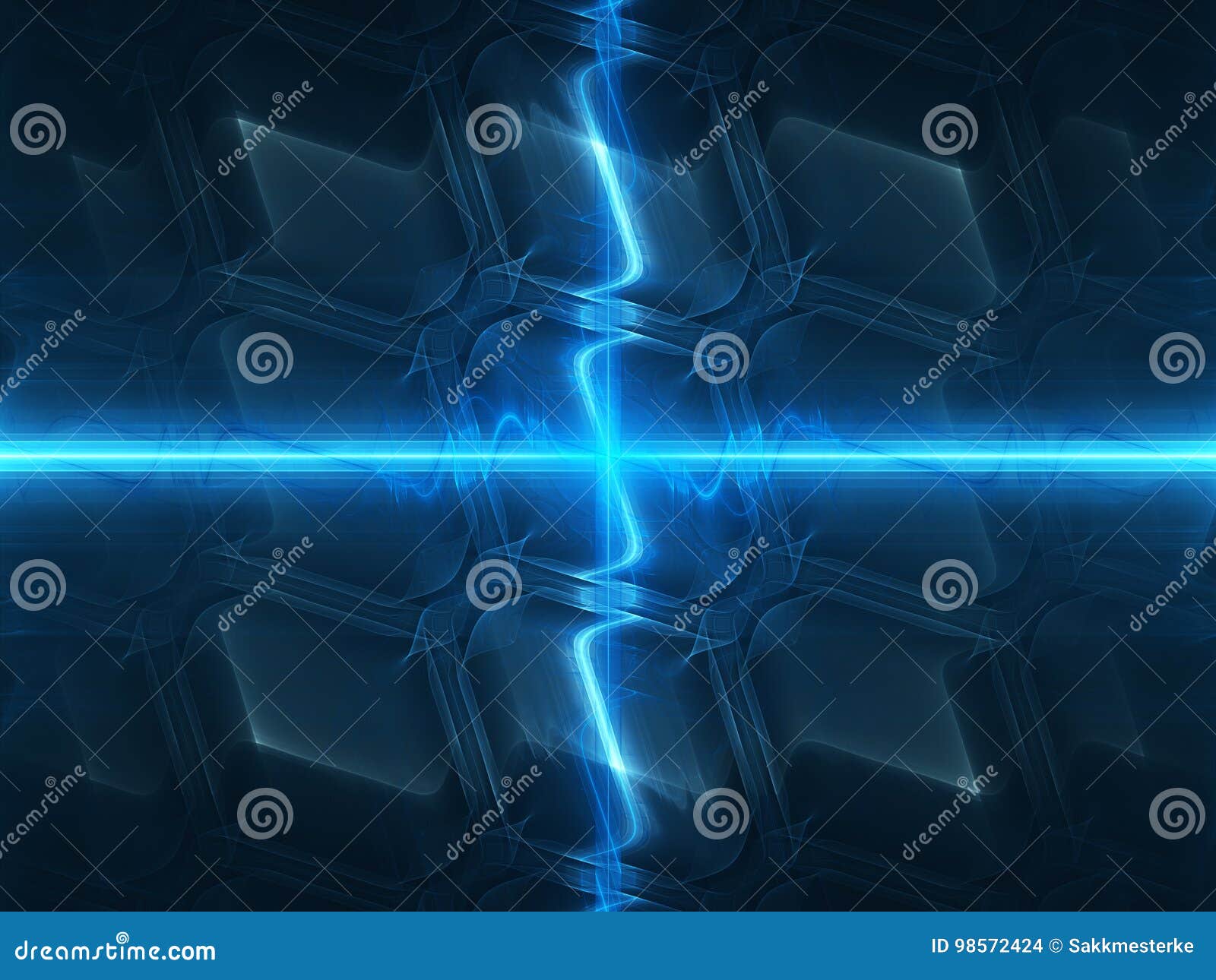 Blue Glowing Technology with Glowing Beams Stock Illustration ...