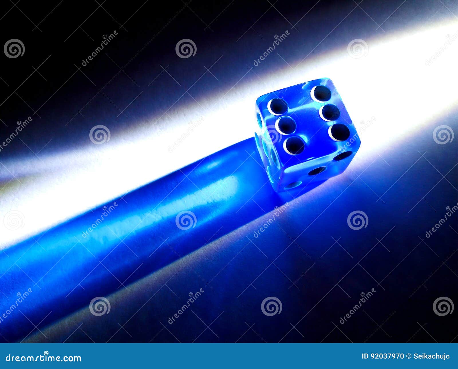Blue Glowing Translucent Dice Stock Photo - Image of isolate, jackpot ...