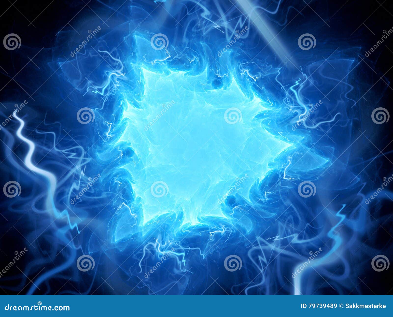 Blue Glowing Triangle Plasma Field in Space Stock Illustration ...