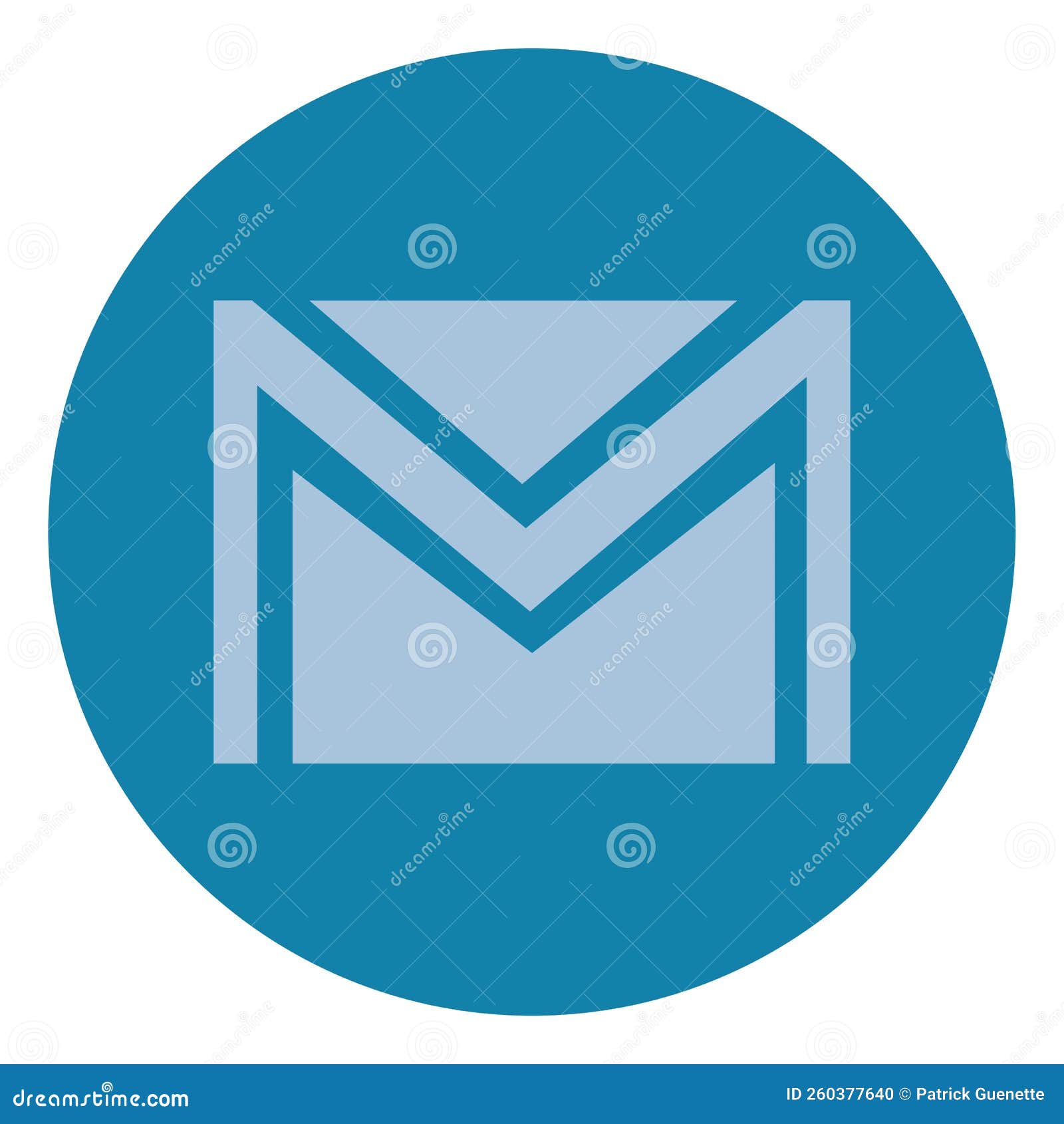 Blue gmail sign, icon stock vector. Illustration of background - 260377640