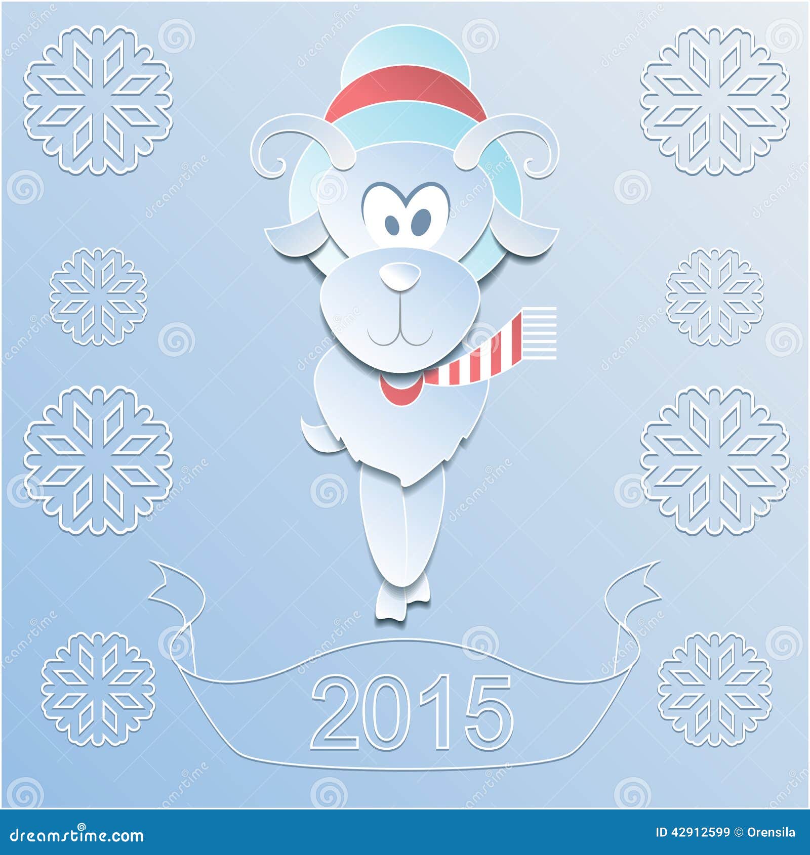 Blue Goat or Sheep, Symbol 2015 Stock Vector - Illustration of ...