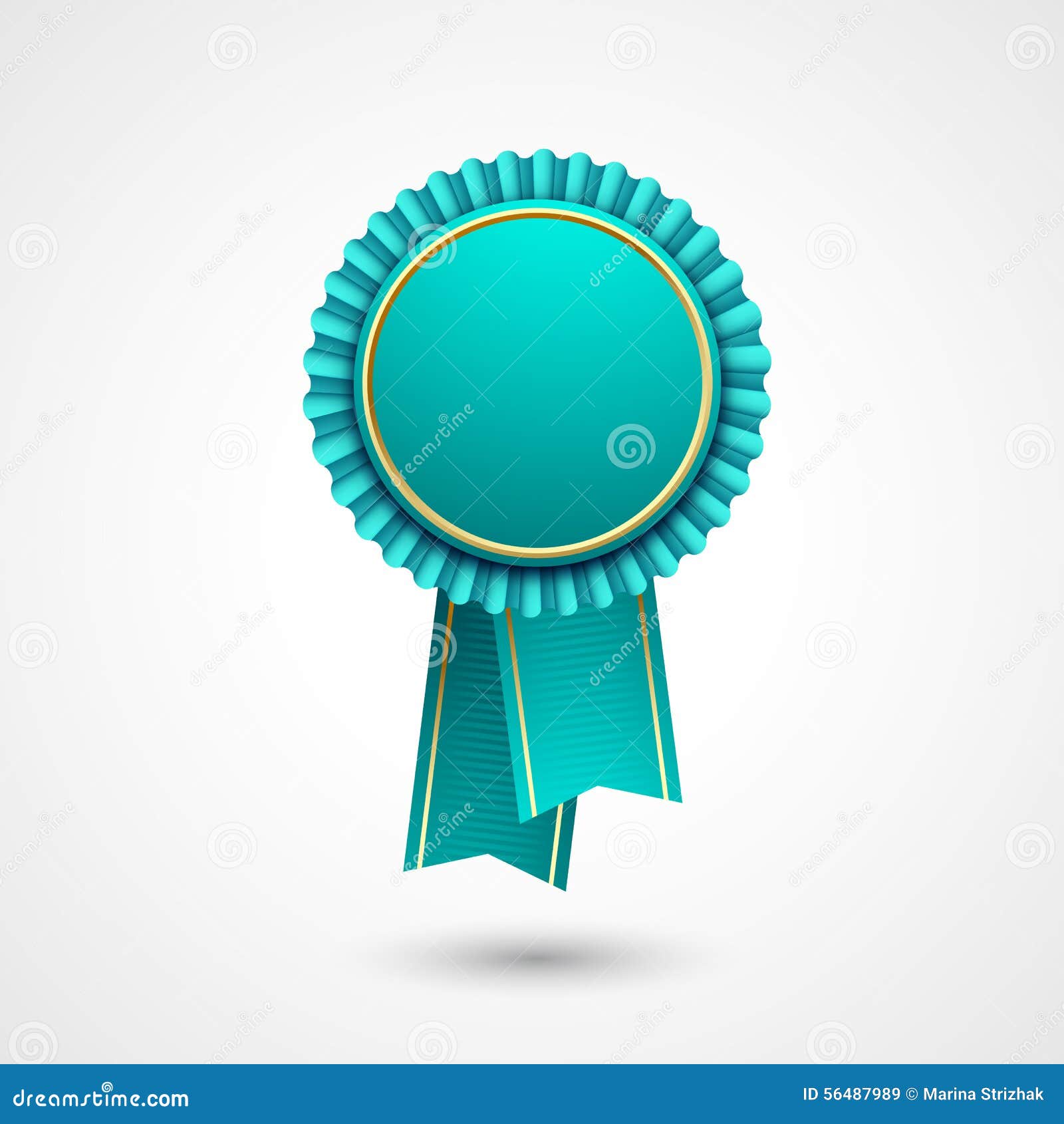 Blue and Gold Badge with Ribbons Award, Vector Stock Vector ...