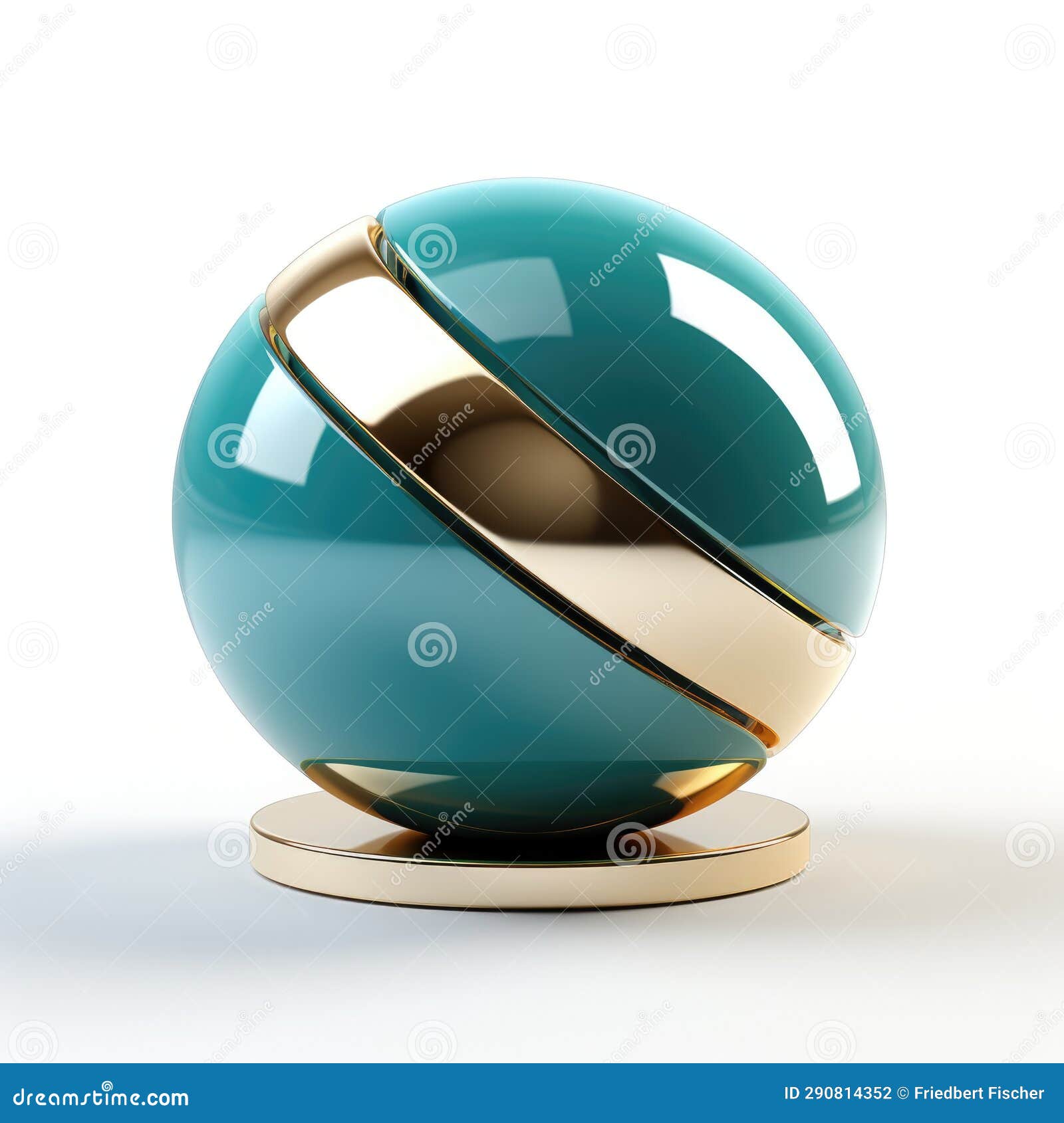 A Blue and Gold Ball on a Stand. Stock Illustration - Illustration of ...