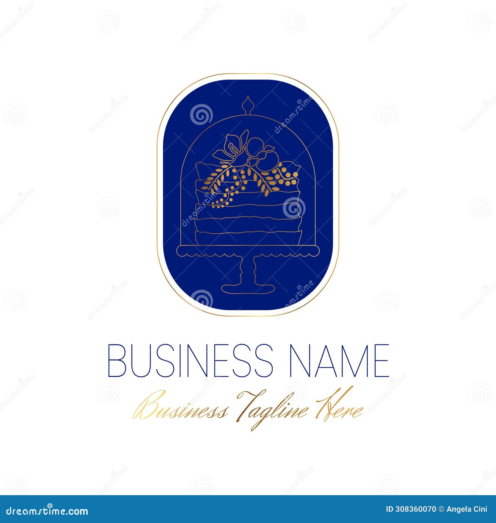 Blue Gold Cake and Bakery Logo Design Stock Vector - Illustration of ...