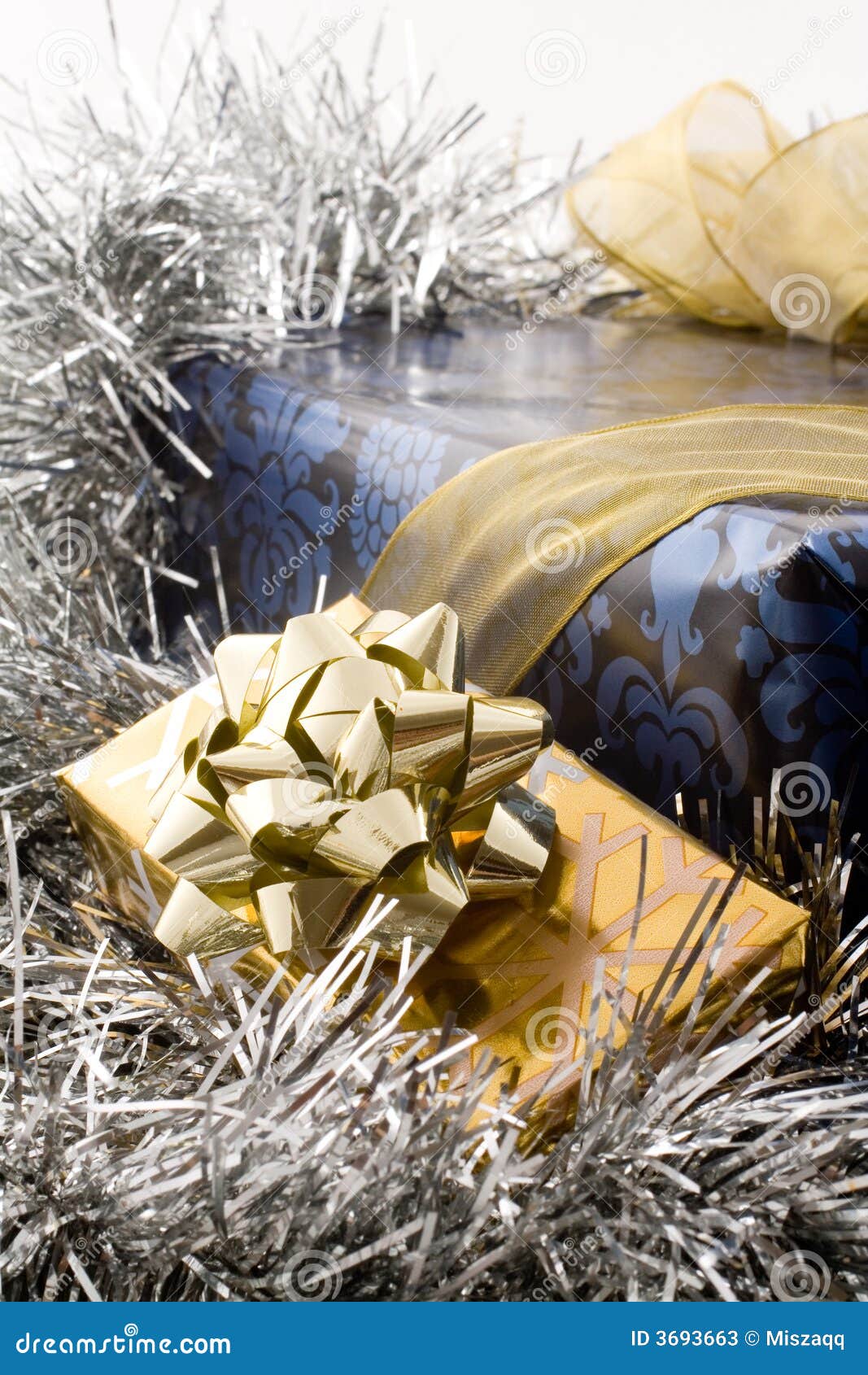 Blue and Gold Christmas Gifts Stock Image - Image of christmas, wrap ...