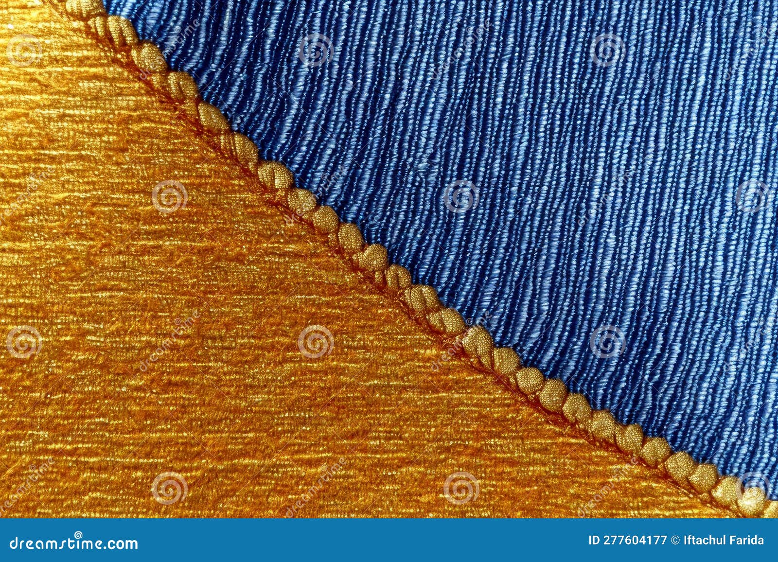 Blue and Gold Fabric Texture Background Stock Image - Image of ...