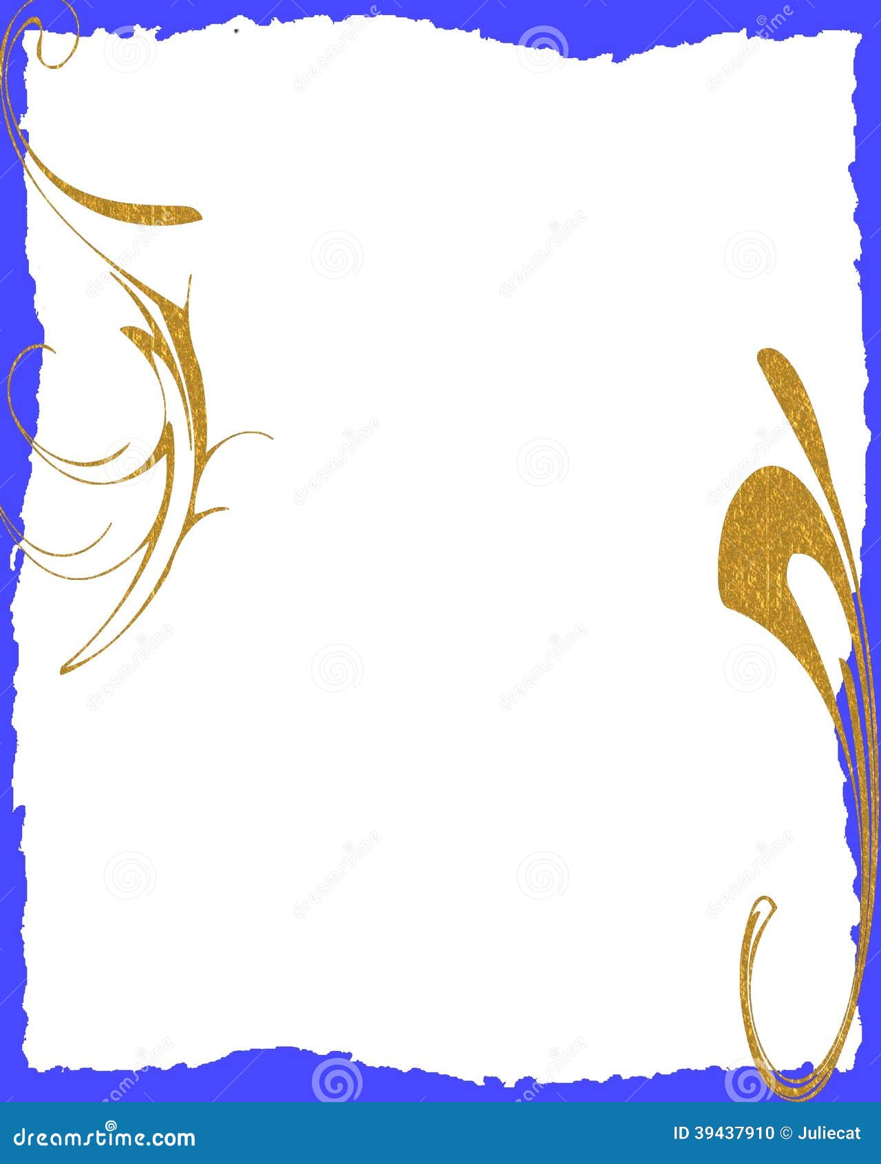 Blue gold frame stock illustration. Illustration of swirls - 39437910