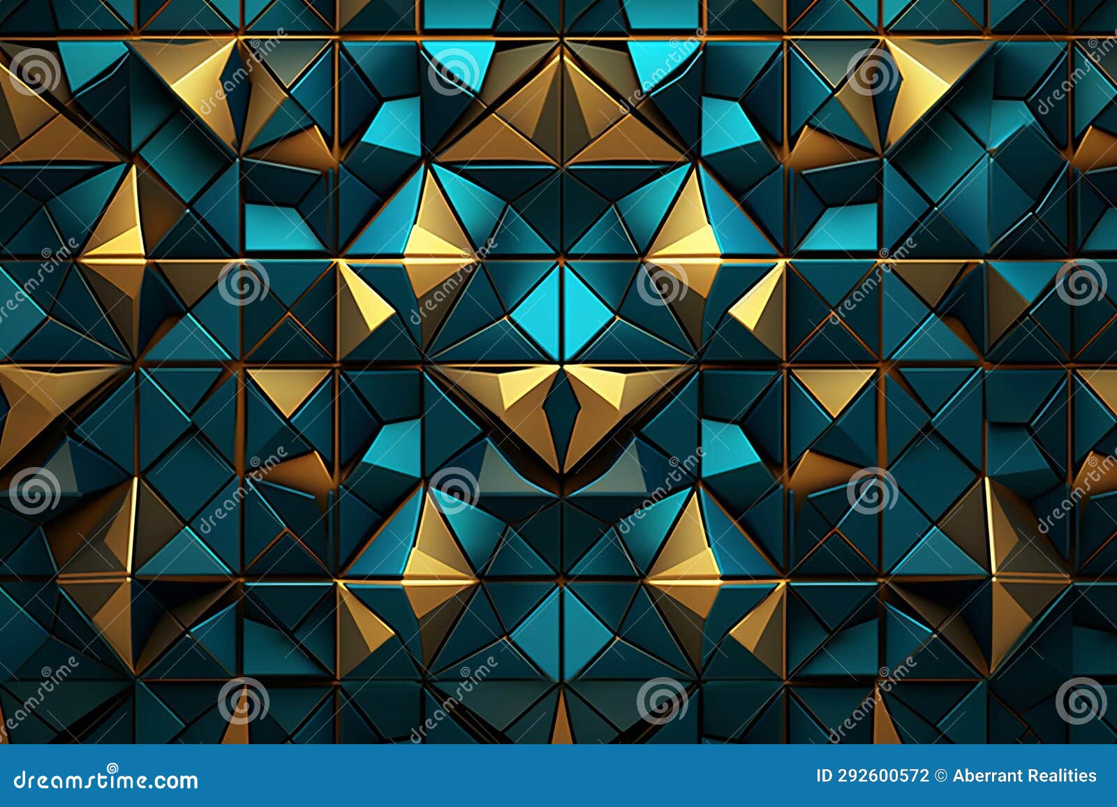 A Blue and Gold Geometric Background with Triangles Stock Photo - Image ...