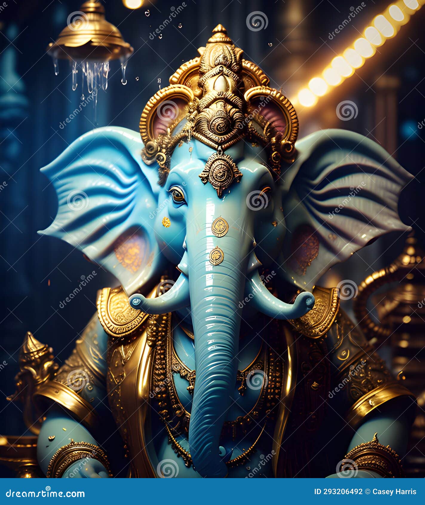 Blue Lord Ganesh statue stock illustration. Illustration of mythology ...
