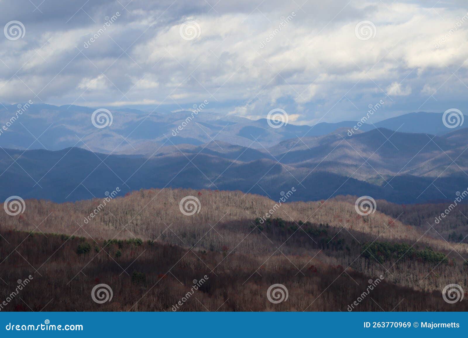 Blue and Gold Mountain Range Stock Image - Image of tree, clouds: 263770969