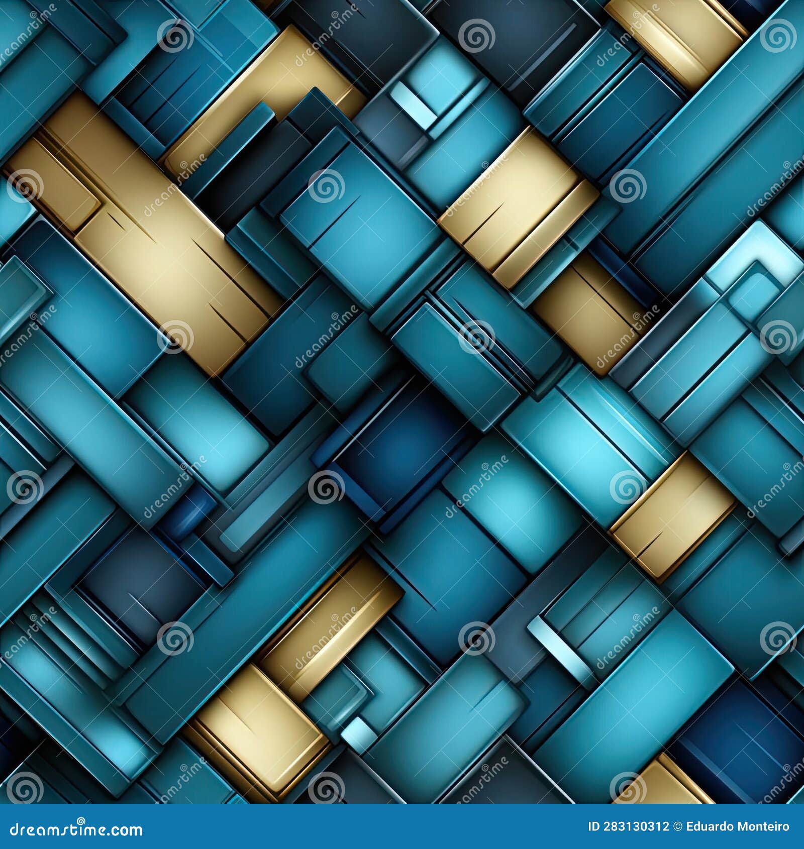 Blue and Gold Pattern Resembling a Wall with Dark Lines (tiled) Stock ...