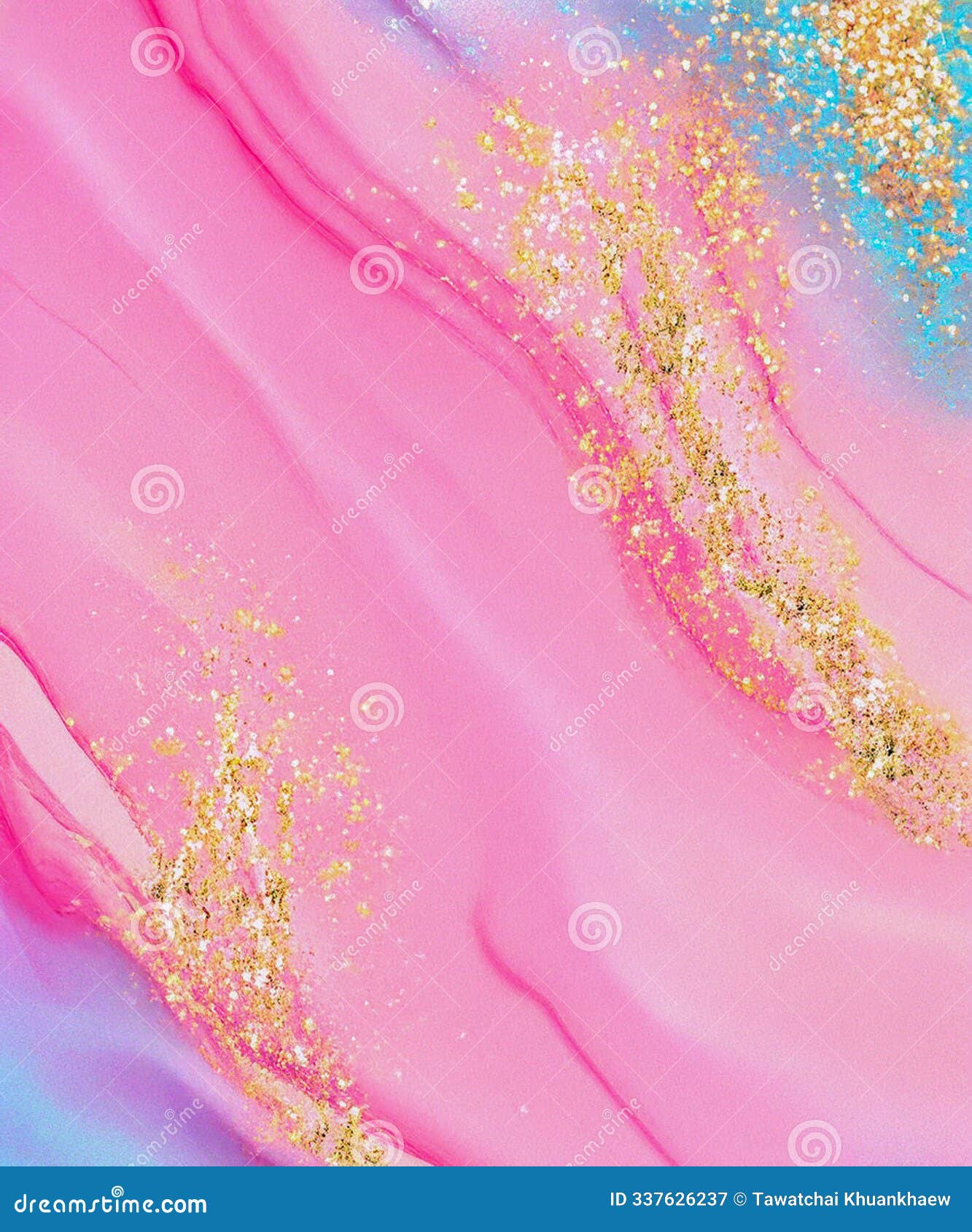 Blue Gold Sparkle Pastel Marble .mermaid Background Stock Image - Image ...