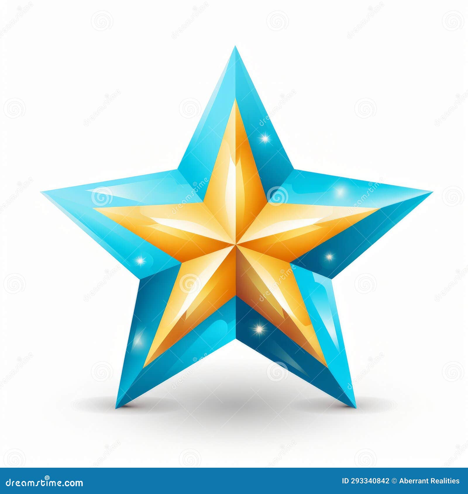A Blue and Gold Star on a White Background Stock Illustration ...