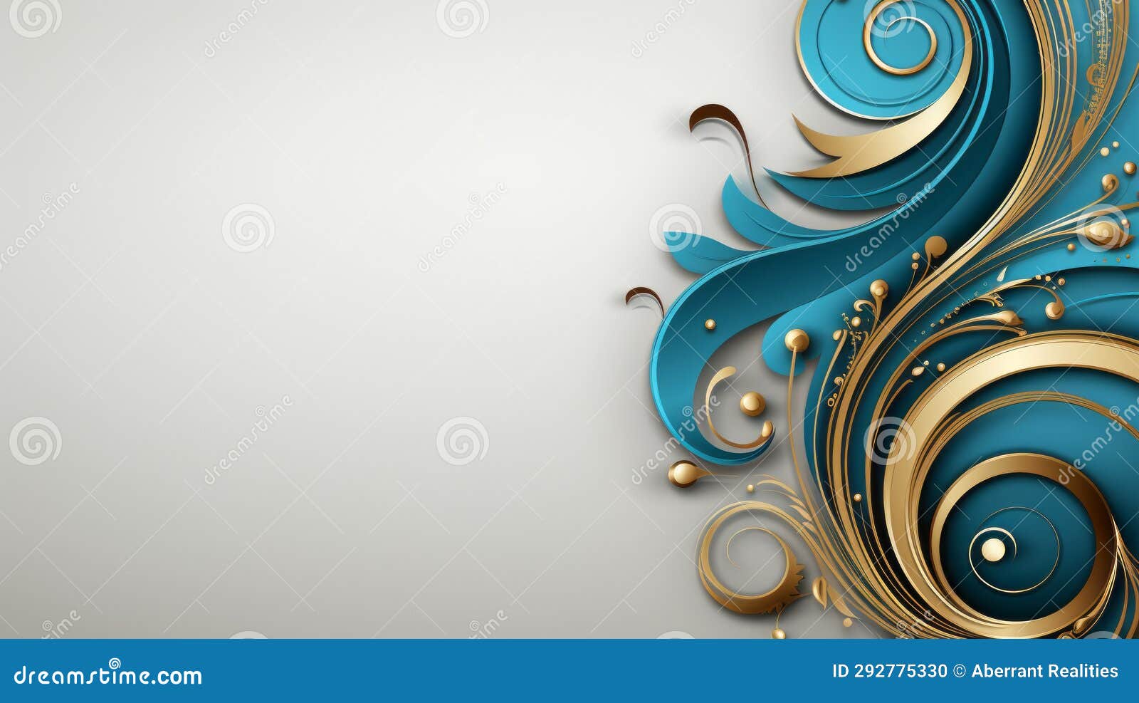 A Blue and Gold Swirl Design on a White Background Stock Illustration ...