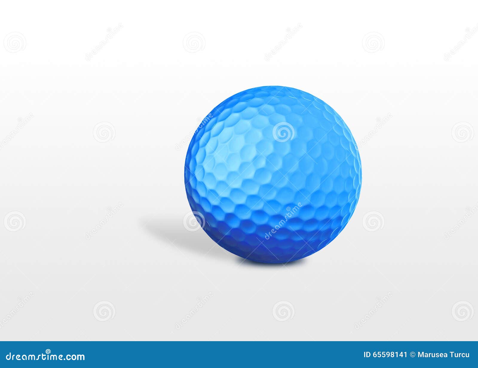 Blue golf ball isolated stock image. Image of playing - 65598141