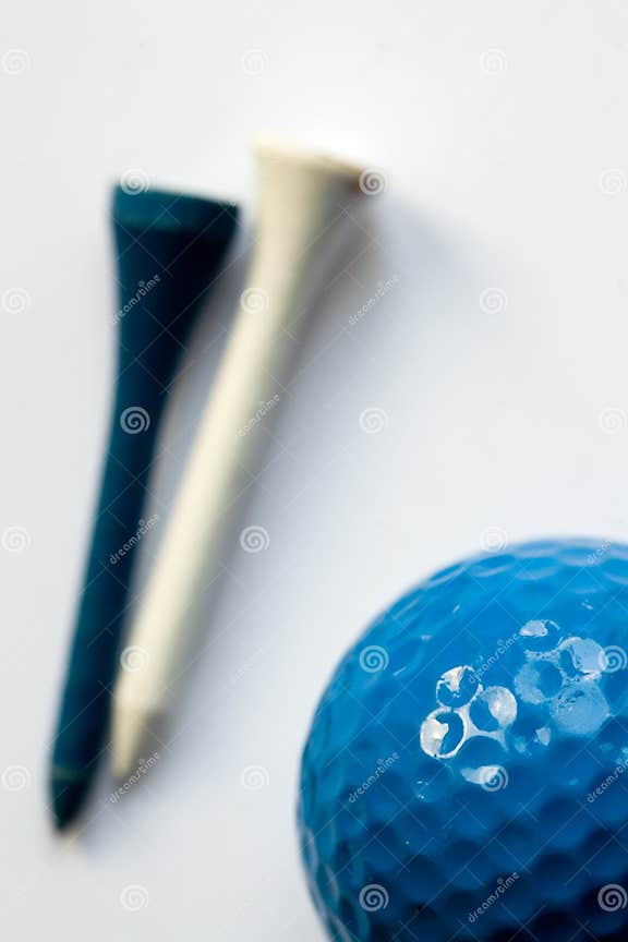 Blue Golf Ball - Tees on Background Stock Image - Image of game, ball ...