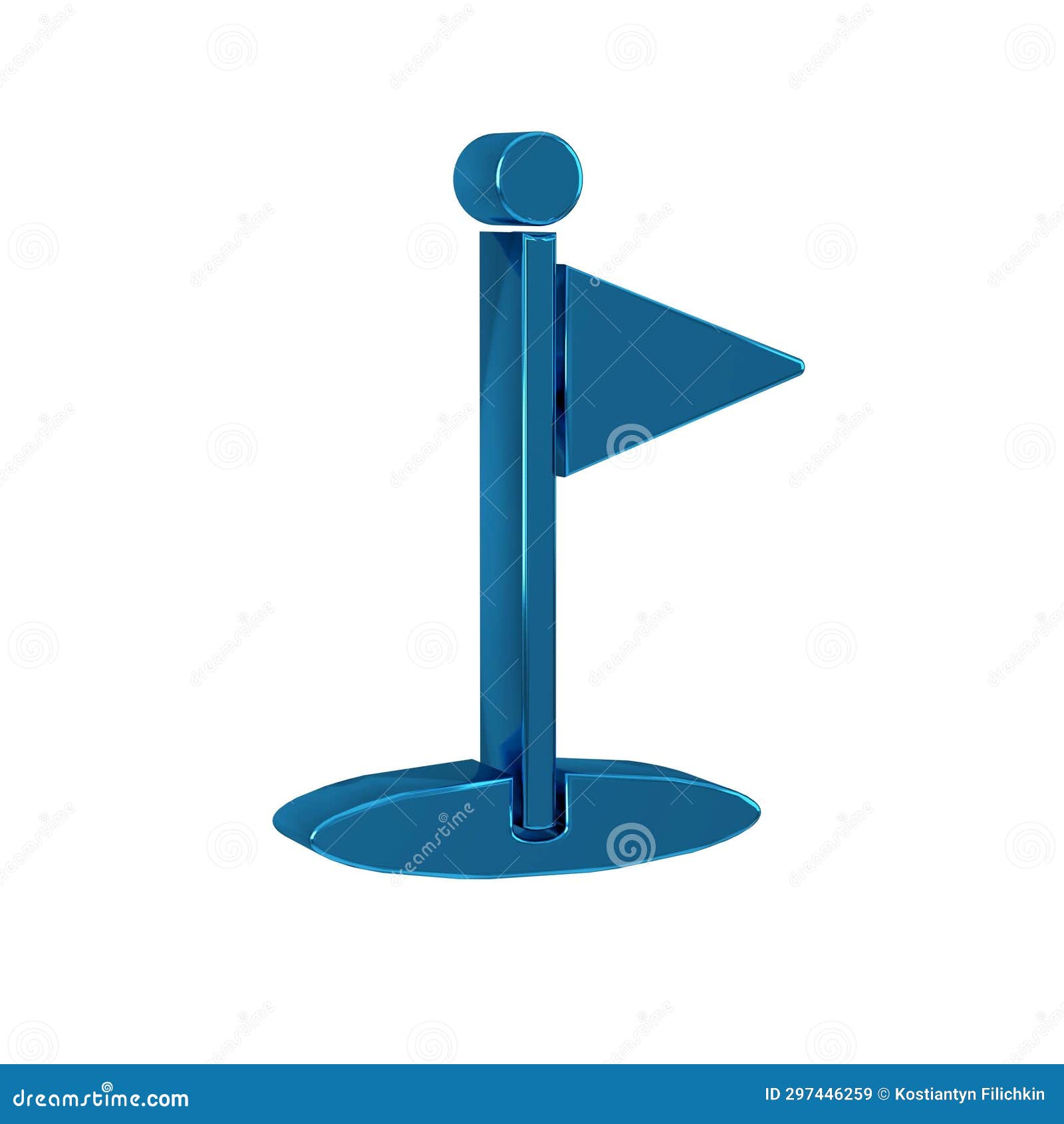 Blue Golf Flag Icon Isolated on Transparent Background. Golf Equipment ...