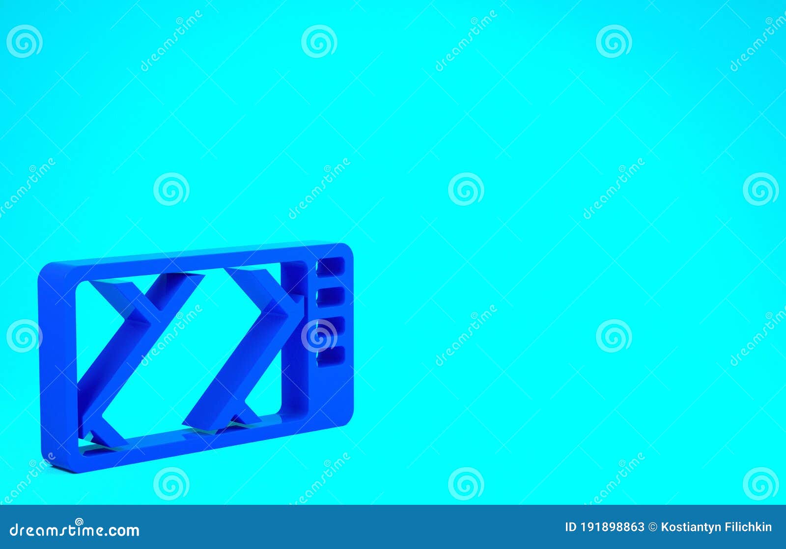 Blue Gps Device with Map Icon Isolated on Blue Background. Minimalism ...