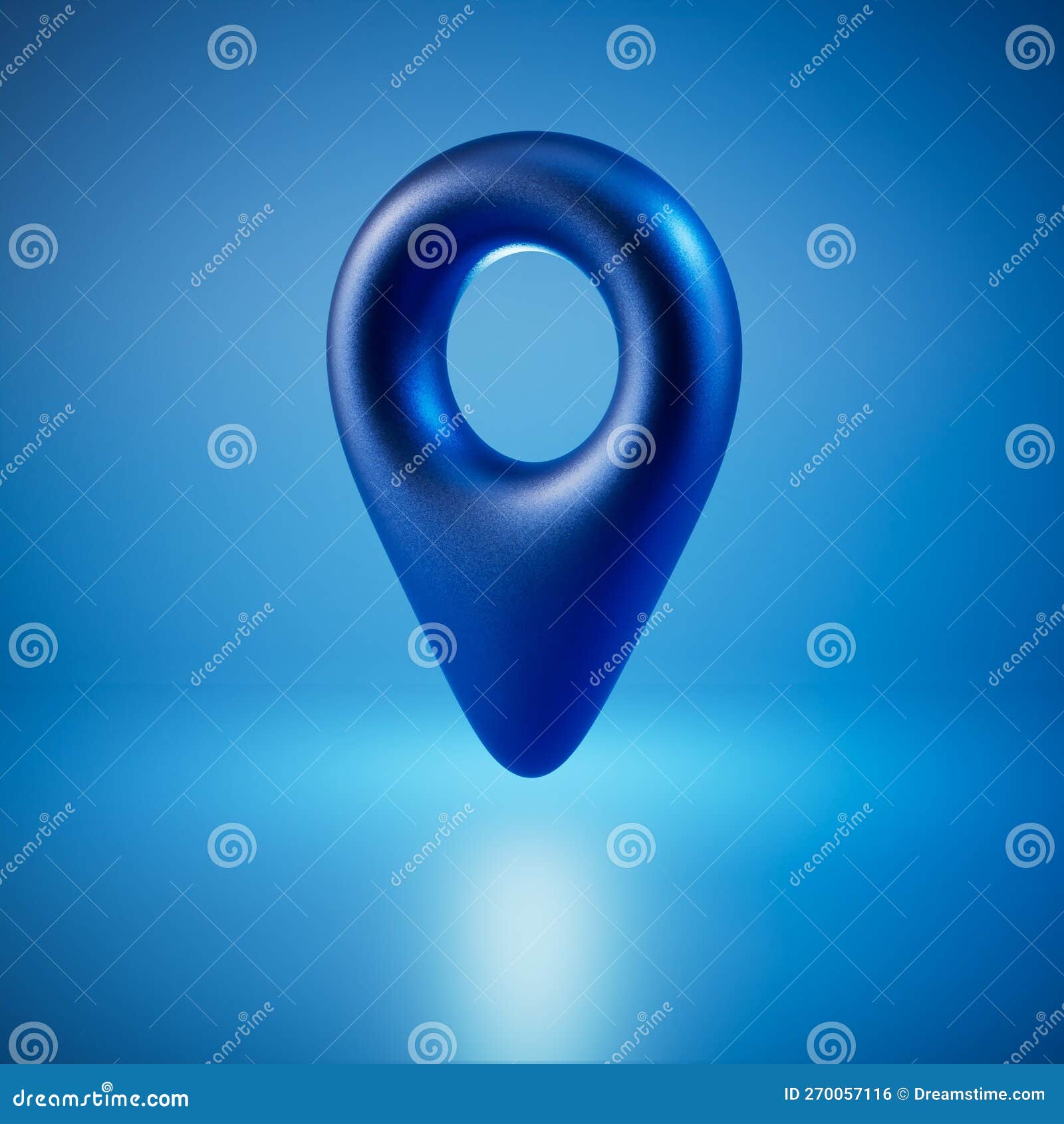 A Blue GPS Point on a Blue Background. 3D Render Stock Illustration ...