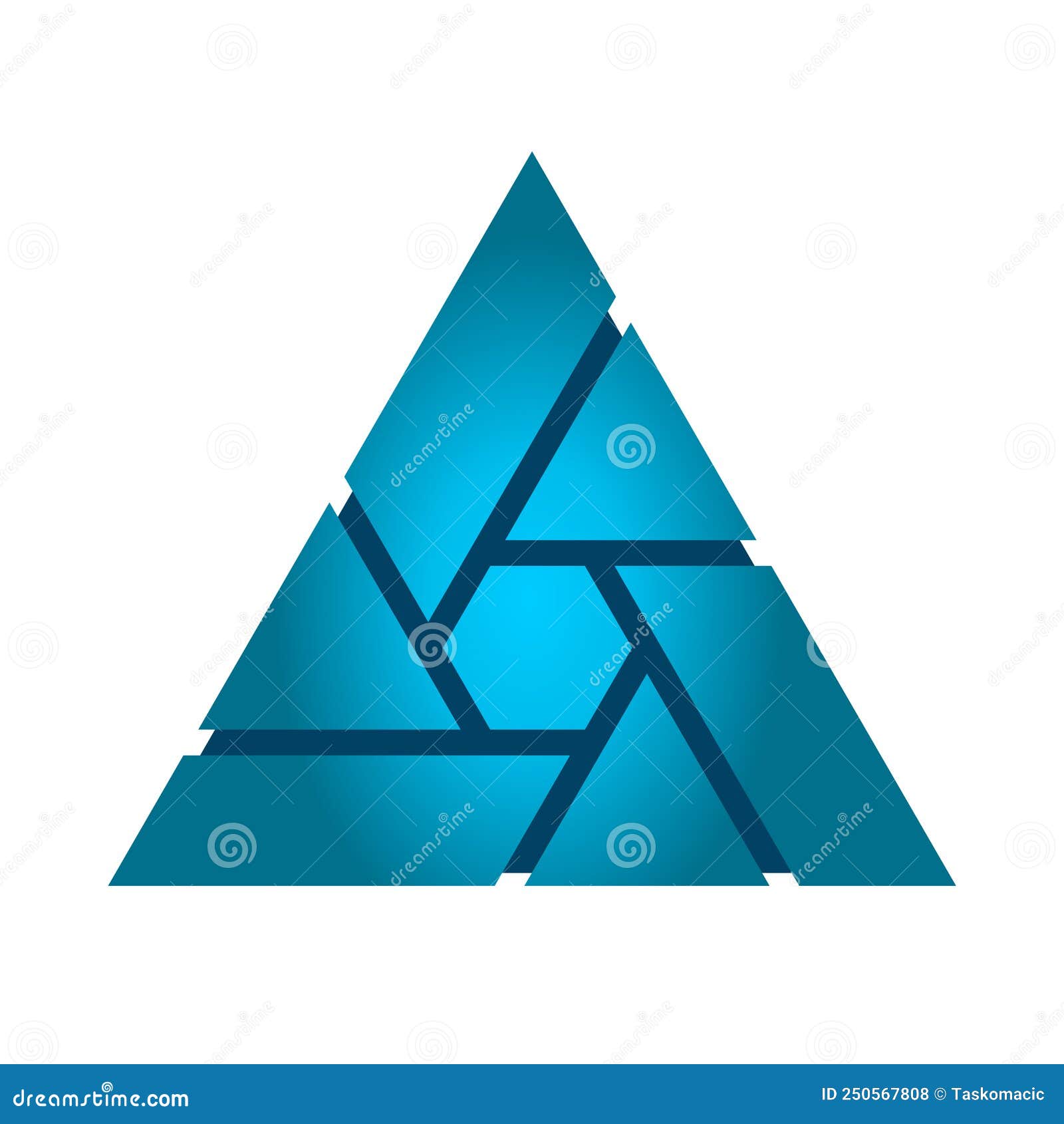 Blue Gradient Abstract Triangle Logo. Triangle Made of Geometric Shapes ...