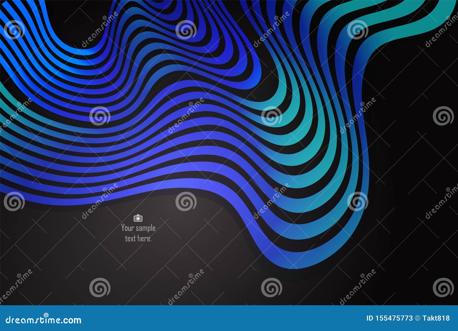 Blue Gradient Abstract Wavy Illustration Background Stock Vector ...