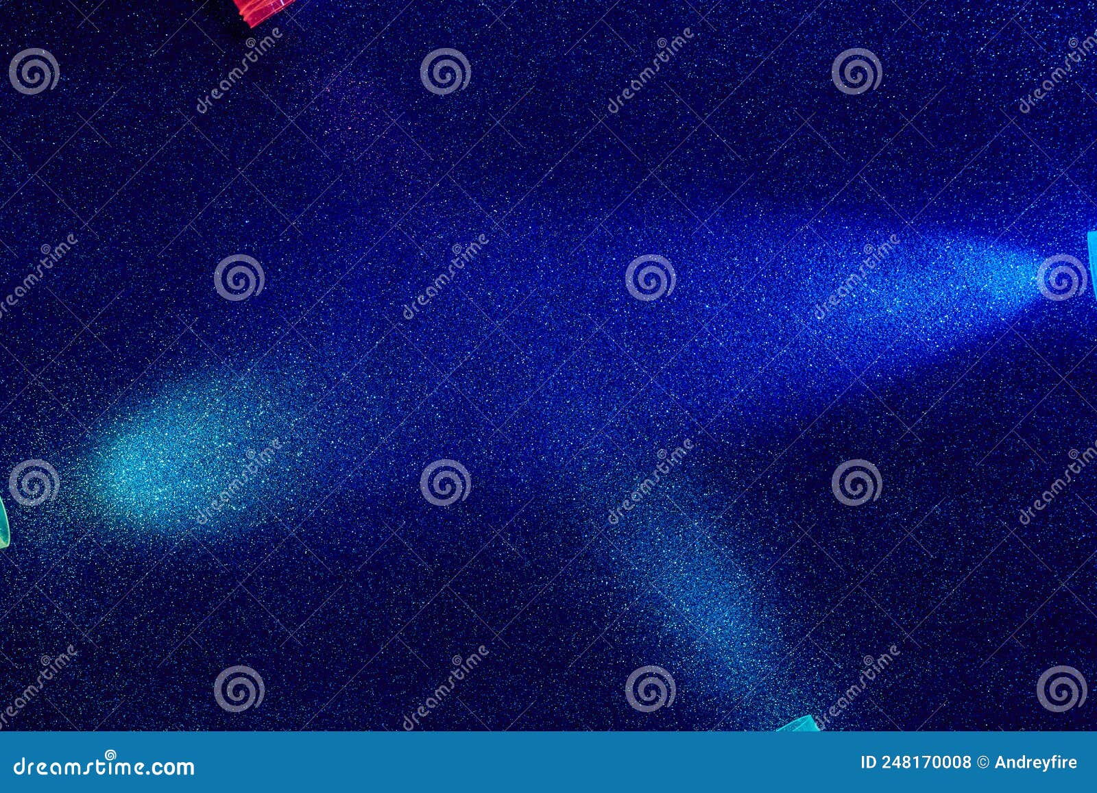 On a Blue Gradient Background in Fine Grain, Crossed Rays of Blue and ...