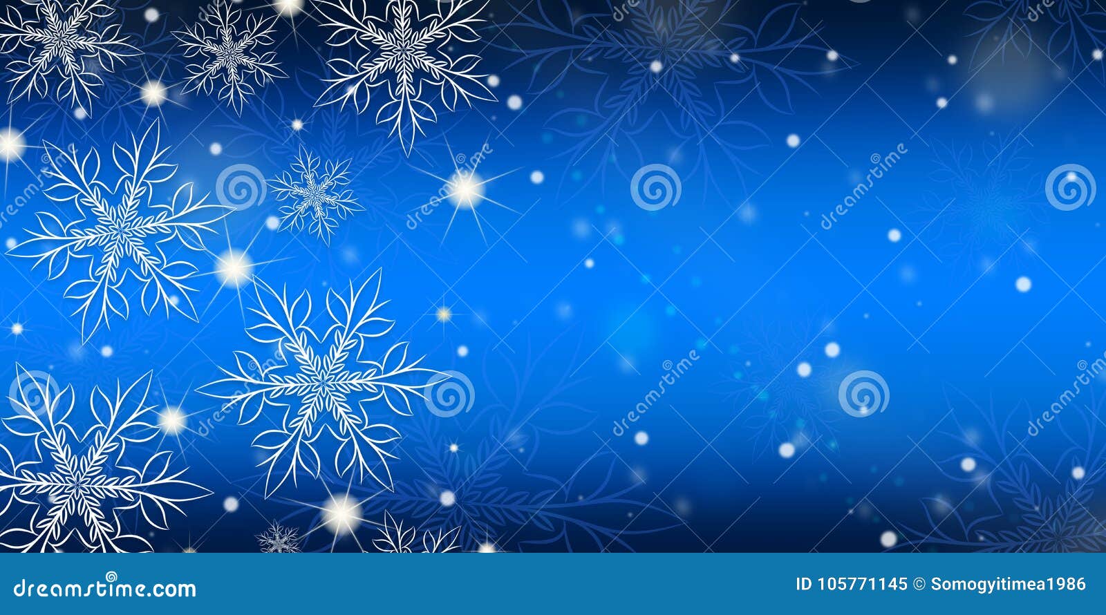 Blue Gradient Background with Snowflakes. Stock Illustration ...